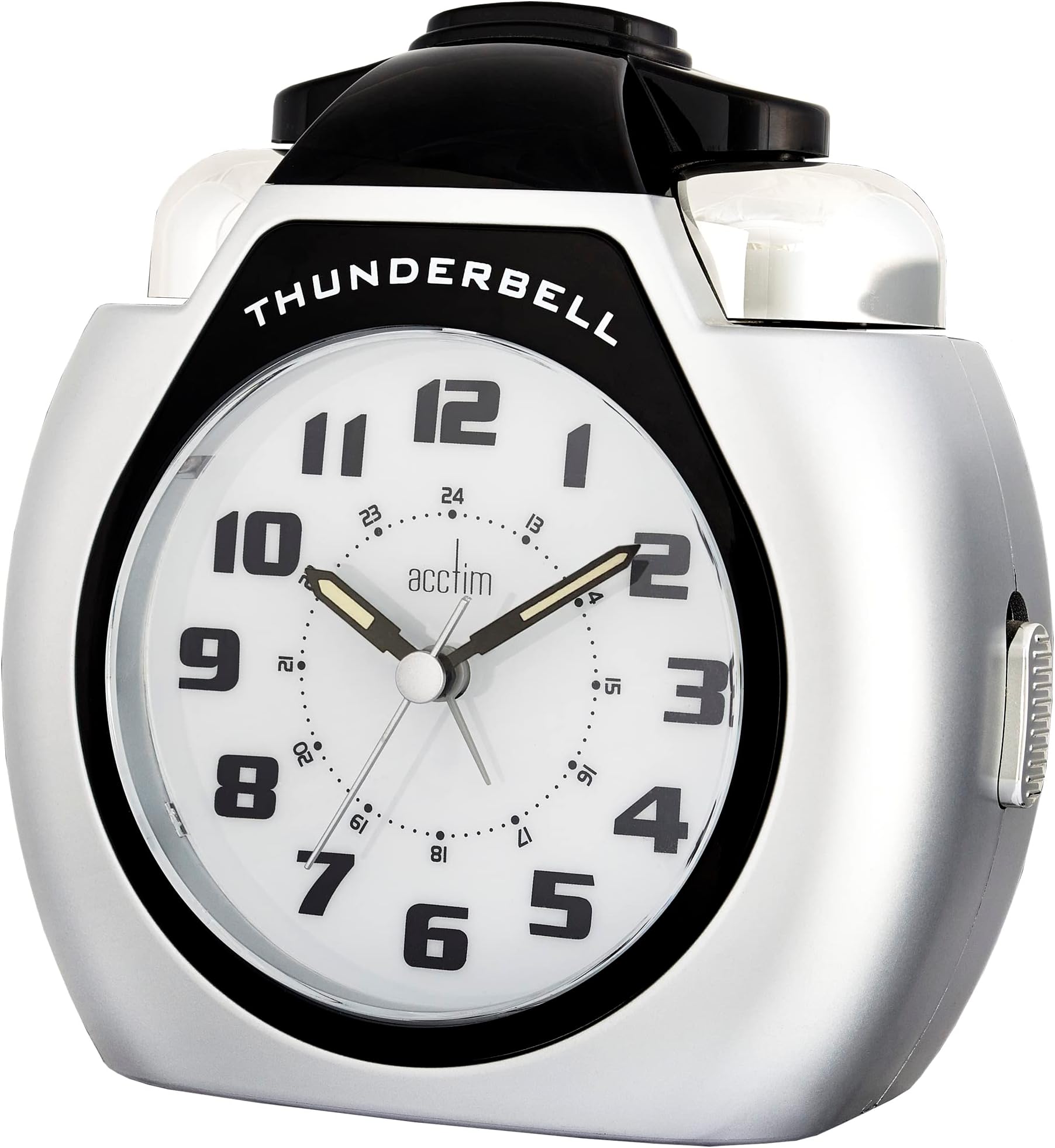 Acctim Thunderbell Analogue Alarm Clock Quartz Luminous Hands Extra ...