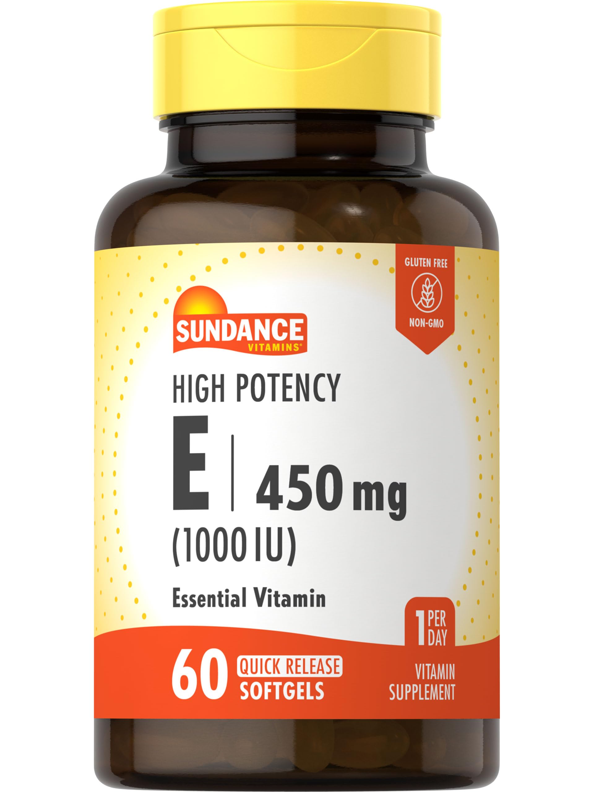 Amazon.com: Sundance High Potency Vitamin E | 450mg (1000 IU) | 60 ...