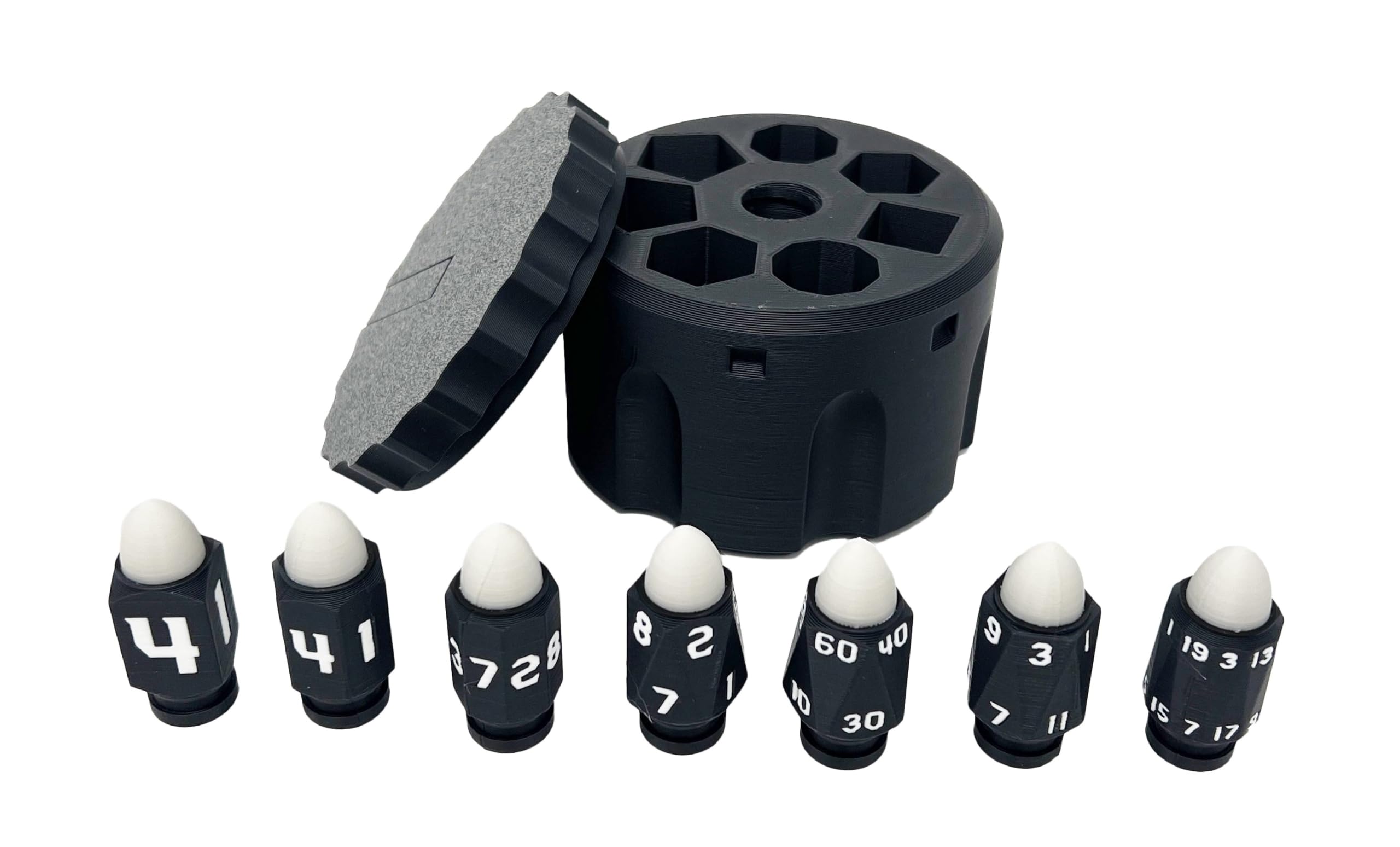 Amazon.com: Munnygrubbers - Plastic Bullet Dice 7 Pc D20 Set with ...