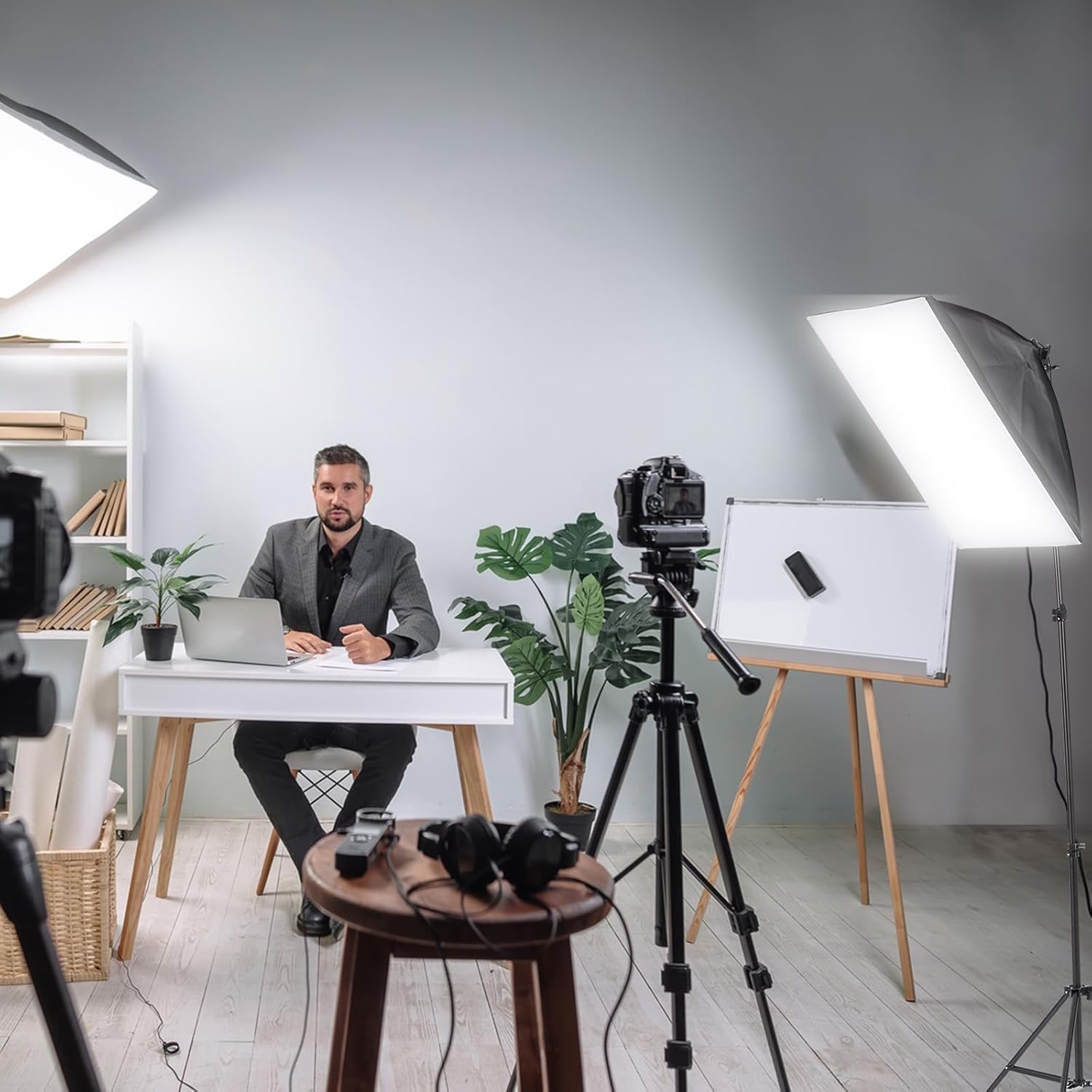 KIMORE Kit de iluminación Softbox – 3 temperaturas de color, 85W ...