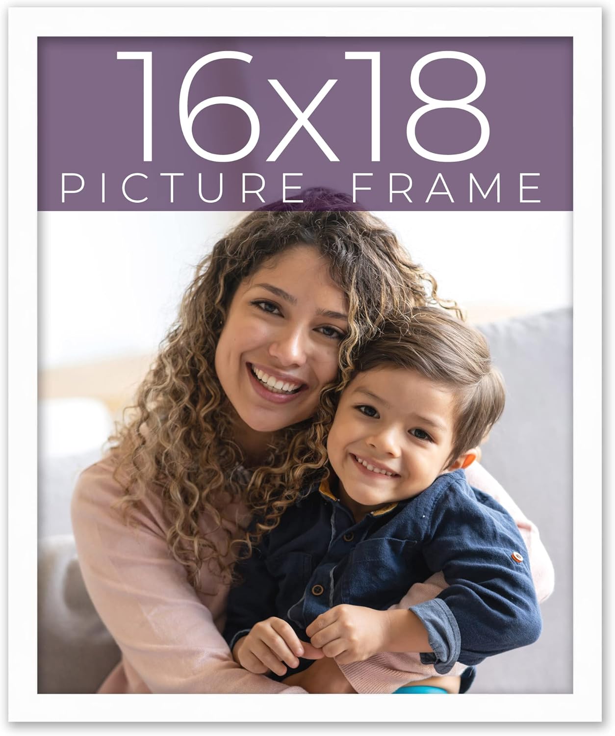 Amazon.com - 16x18 Frame White Real Wood Picture Frame Width 0.75 Inches | Interior Frame Depth ...