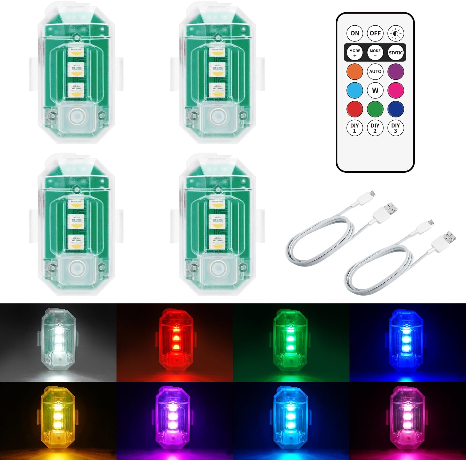 Amazon.com: ZWYYTHC 4Pcs Wireless Led Strobe Lights with Remote Control ...