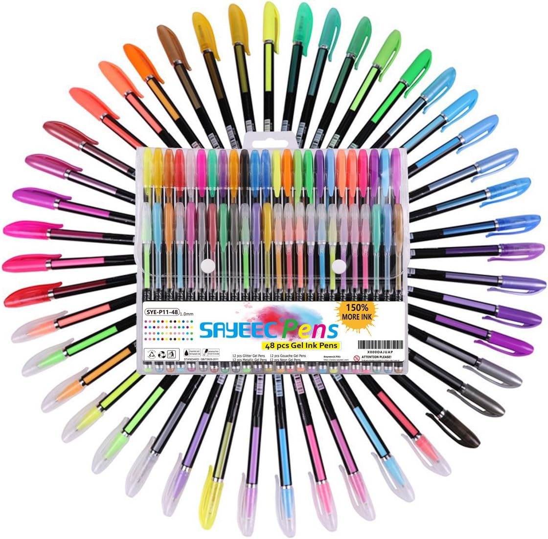 Shuttle Art Gel Pens, 120 Pack Gel Pen Set 60 Coloured Gel Pens with 60 ...