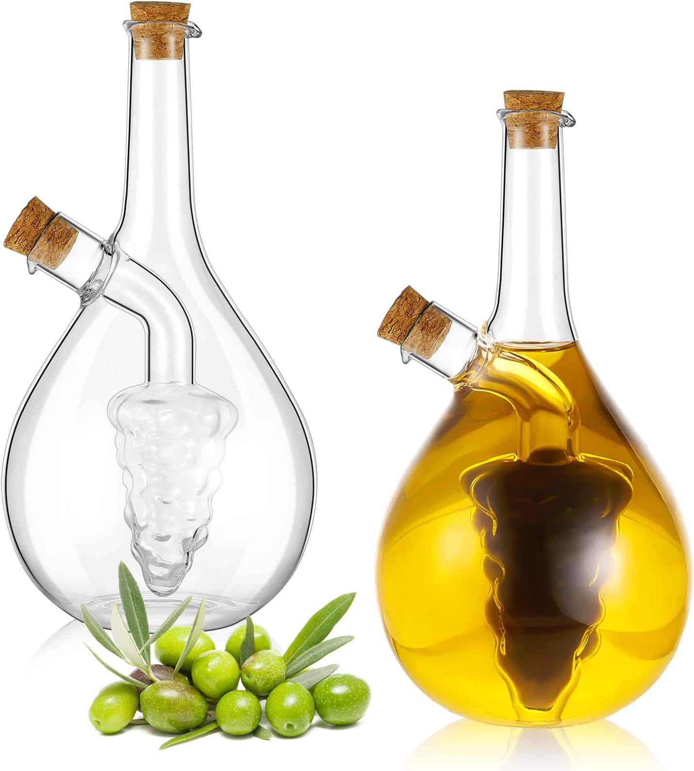 Amazon.com: ELETON Kitchen Supplies Cruets Oil Vinegar 2 in 1,Glass Jar ...