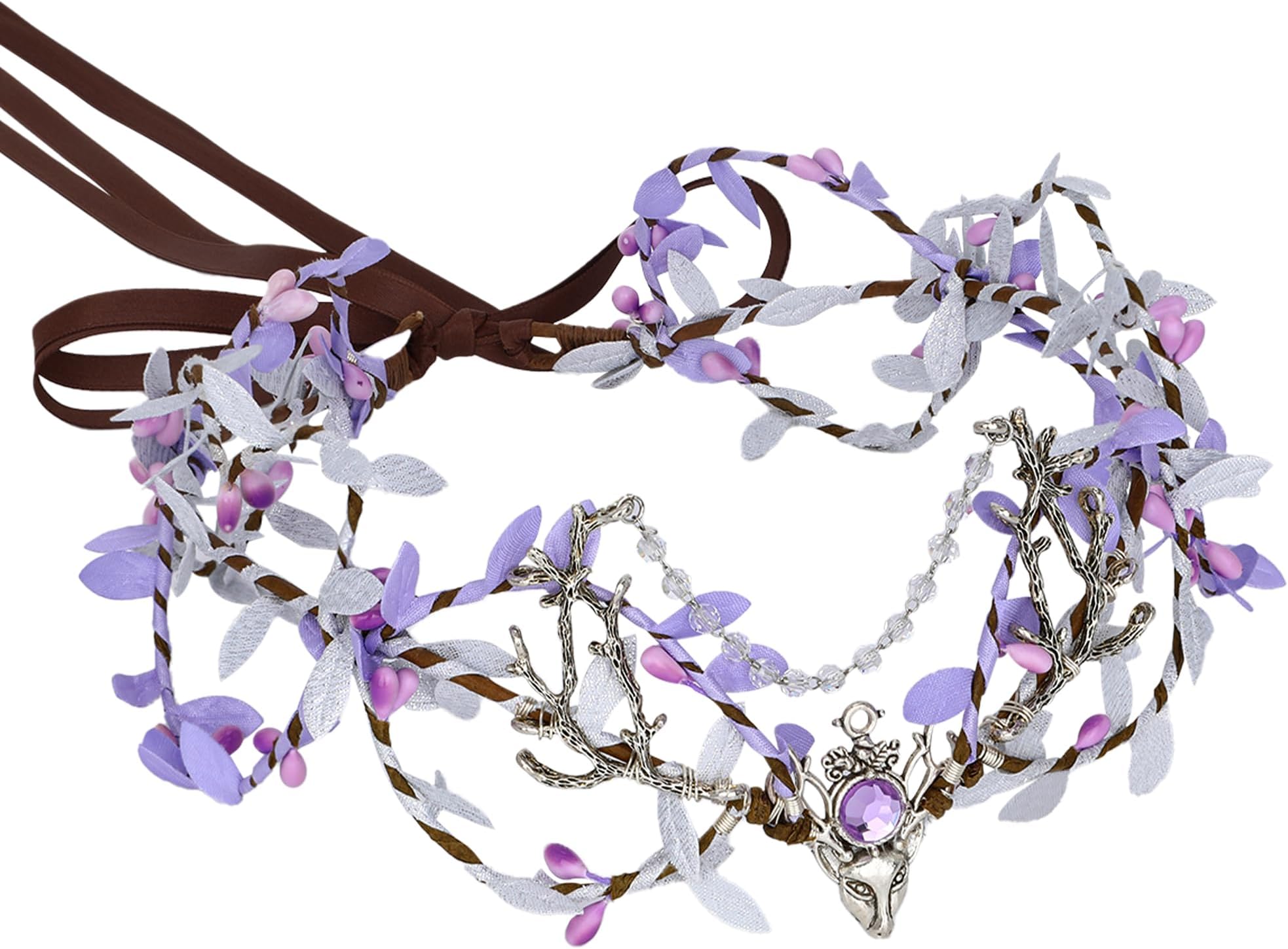 Amazon.com : MOSTORY Handmade Purple Woodland Fairy Headpiece - Elf ...