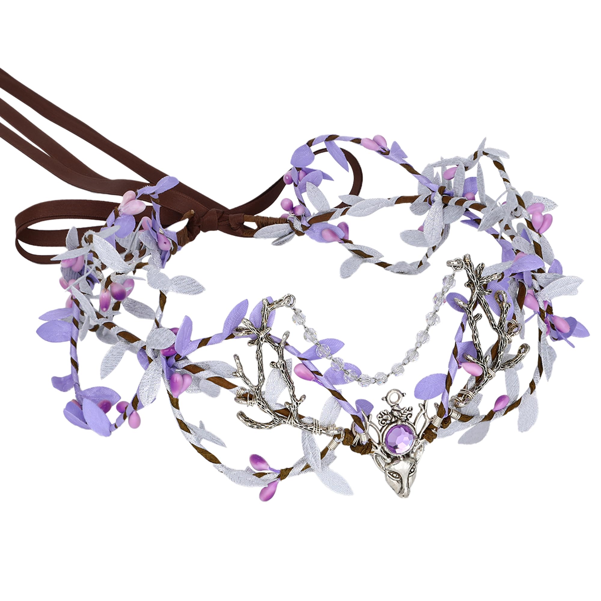 Amazon.com : MOSTORY Handmade Purple Woodland Fairy Headpiece - Elf ...