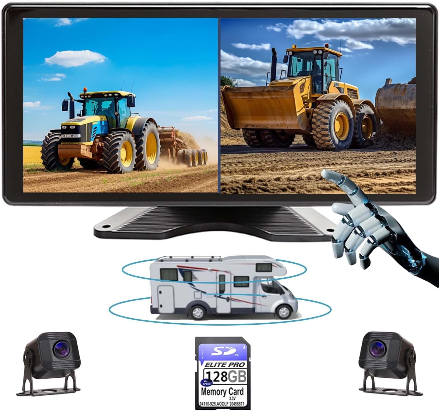 Amazon.com: Skid Steer 2 Split Touchable Screen 128GB Large Audio 1080P ...