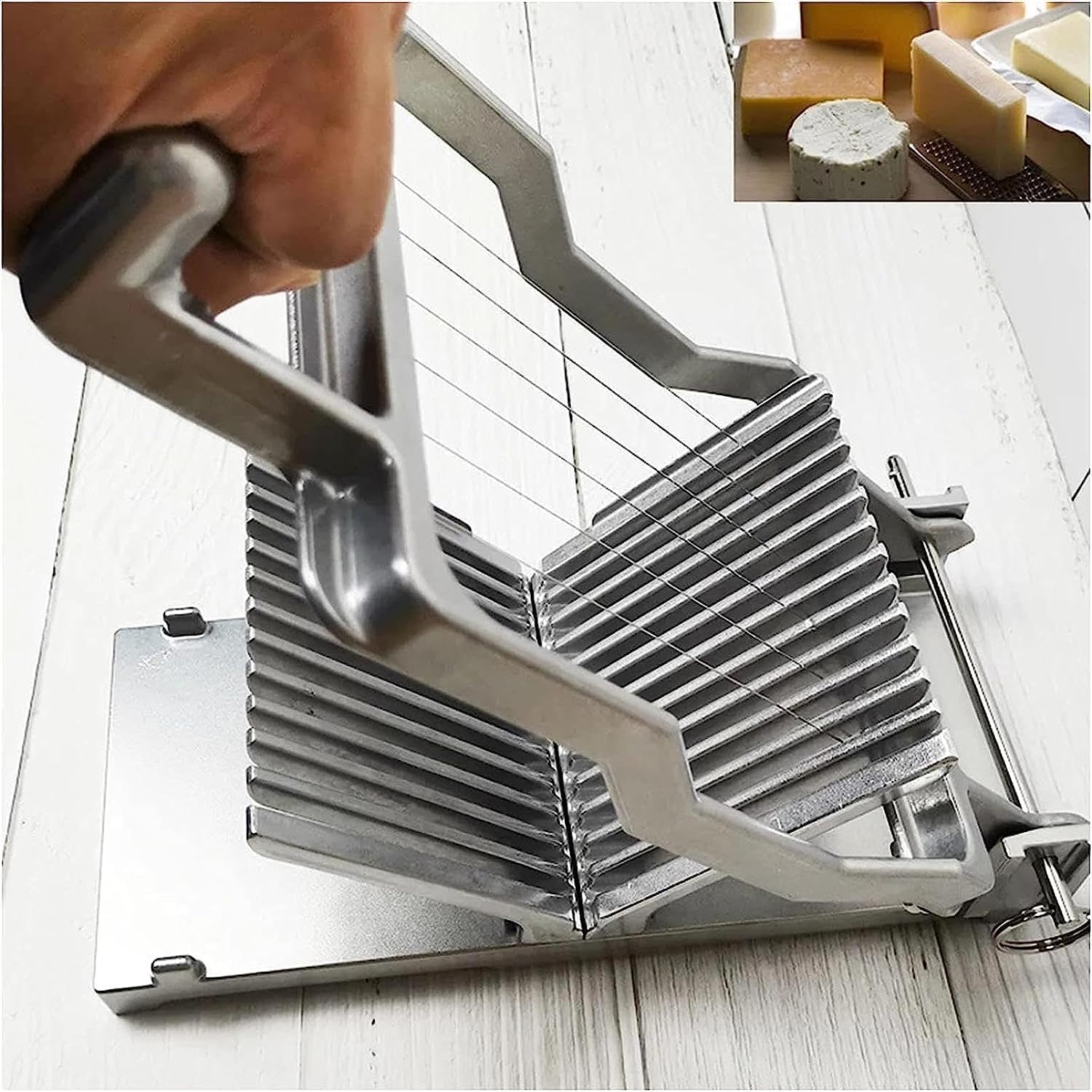 HACSYP Cheese cutter, Stainless Steel Wire Kitchen Butter Slicer, 1Cm ...