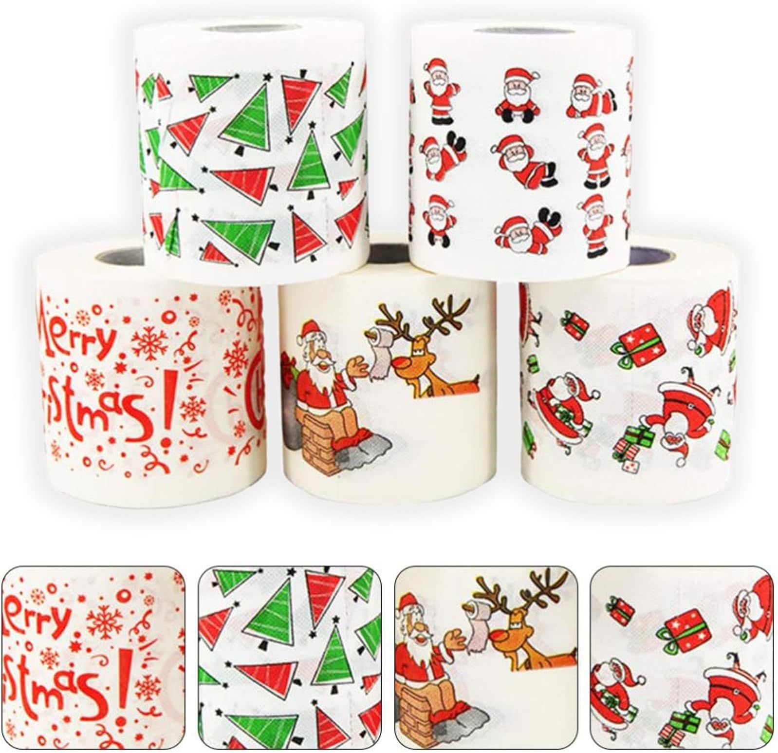 Amazon.com: SummitLink 2 Rolls of Merry Christmas Toilet Paper Tissue ...