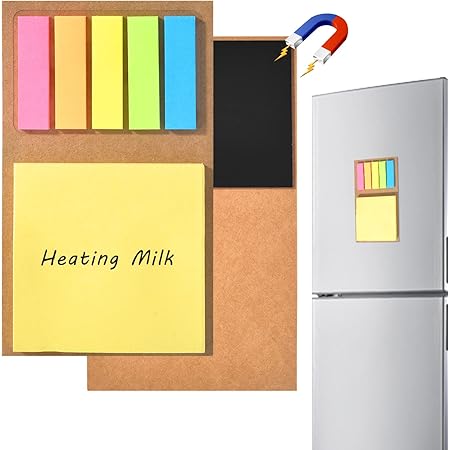 Amazon.com : Magnetic Post it Notes for Refrigerator 3x3 Magnetic ...