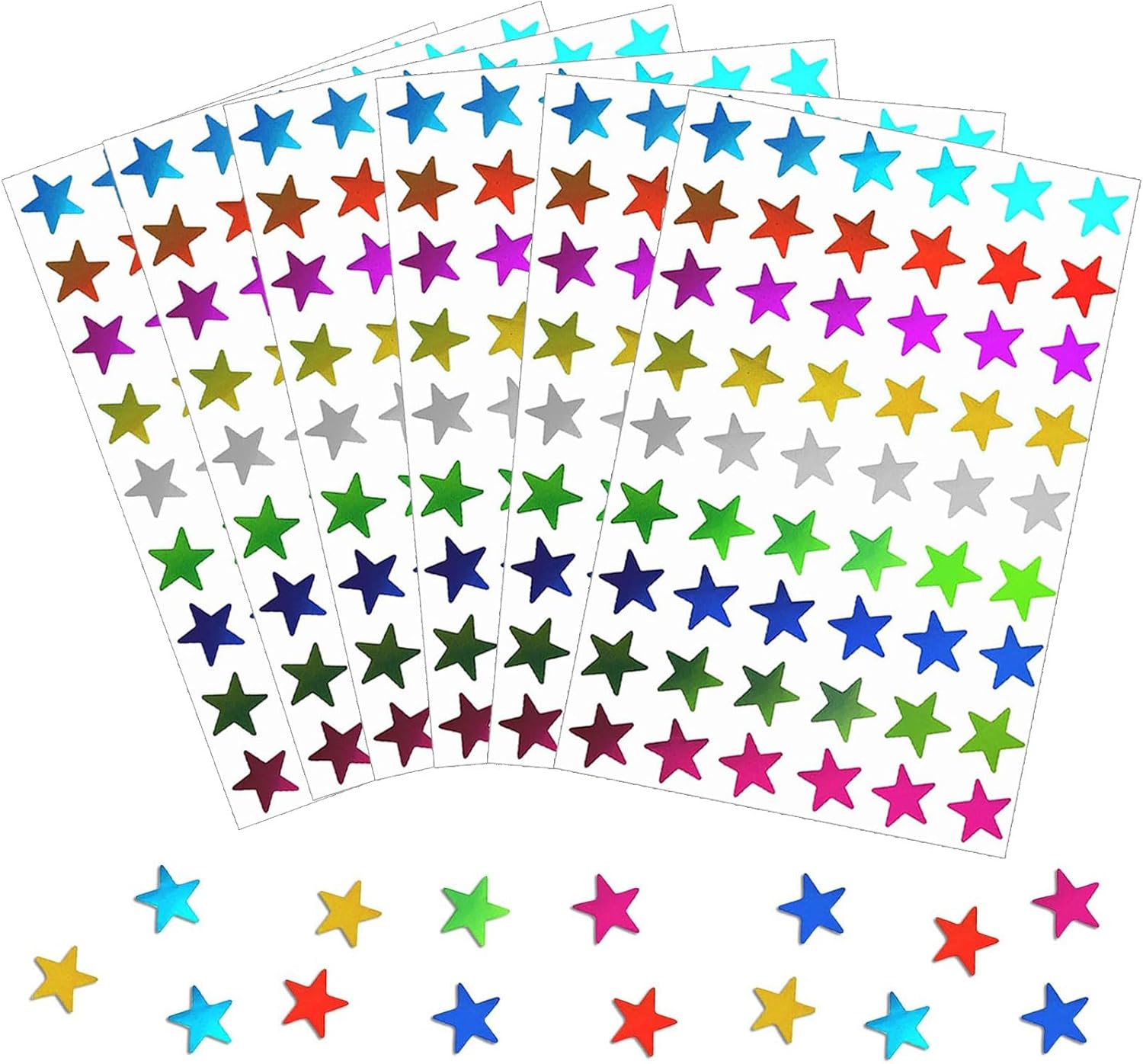 NAYAGOGO 1620 Metallic Star Stickers - 30 Sheets, 9 Assorted Colors ...