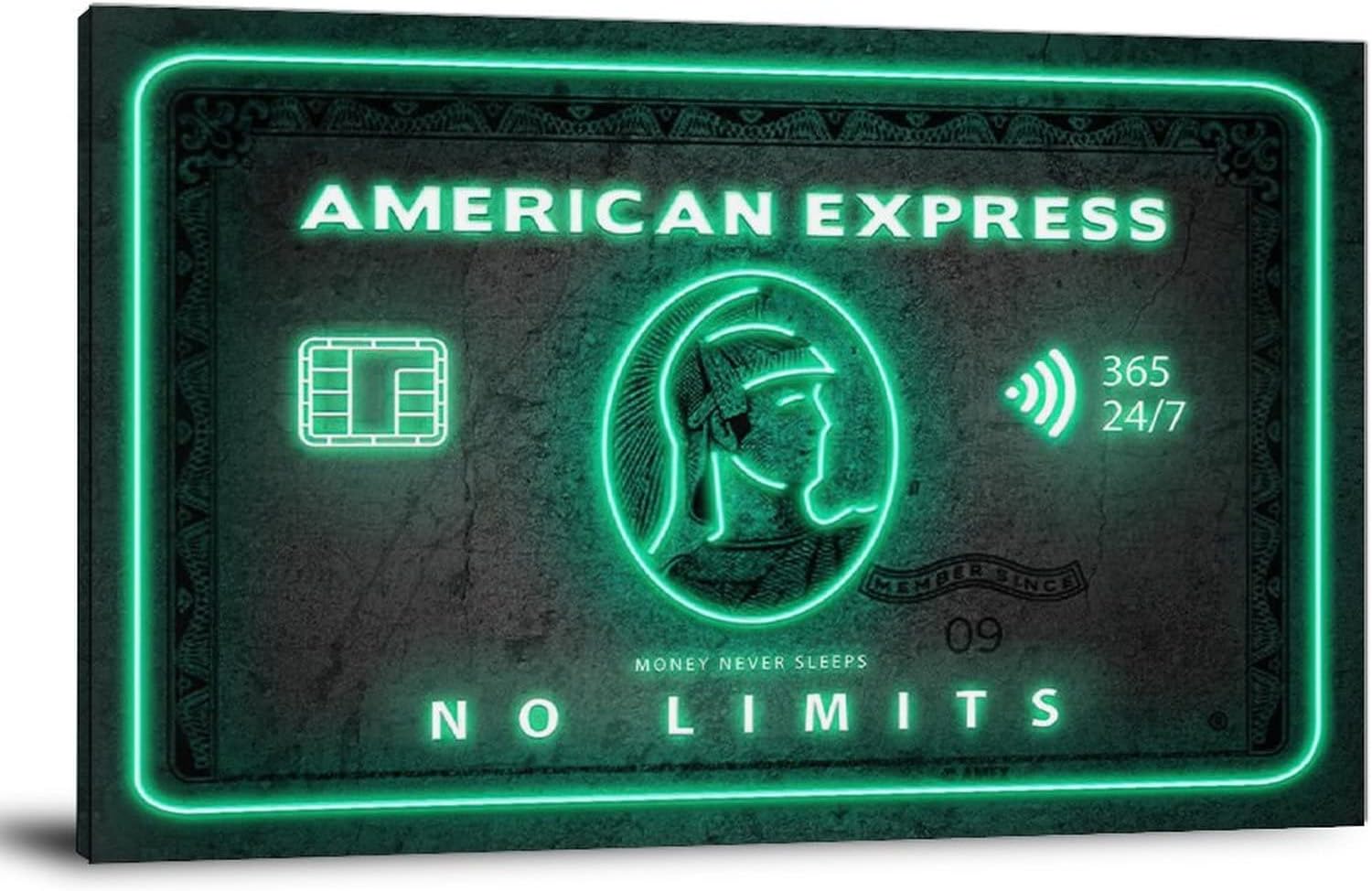 Amazon.com: American Express Neon Motivational Wall Art No Limits Card ...