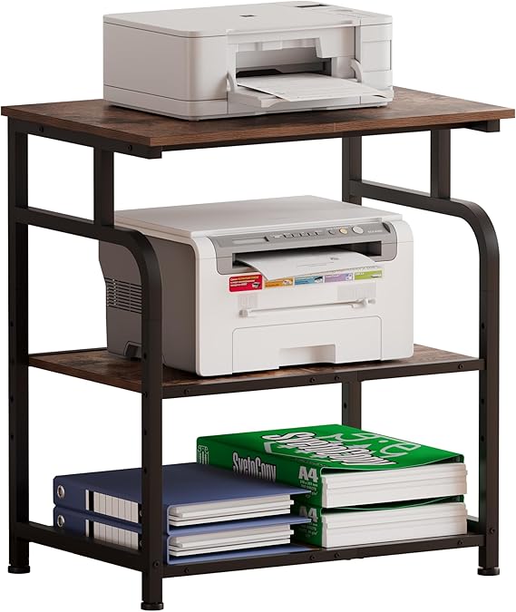 Amazon.com : Unionly Large Printer Stand with Adjustable Shelf, 3-Tier ...