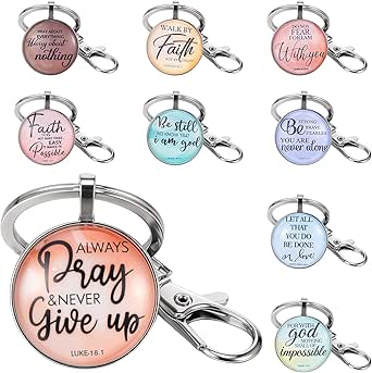 Lemecima 18Pcs Christian Keychain Bulk Bible Verse Religious Keychain ...
