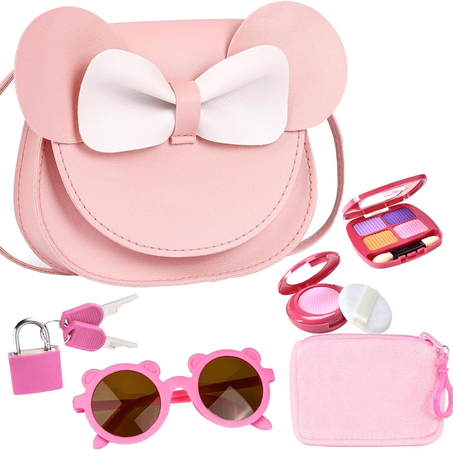 Masroo Play Purse for Little Girls,Toddler Purse with Pretend Makeup ...