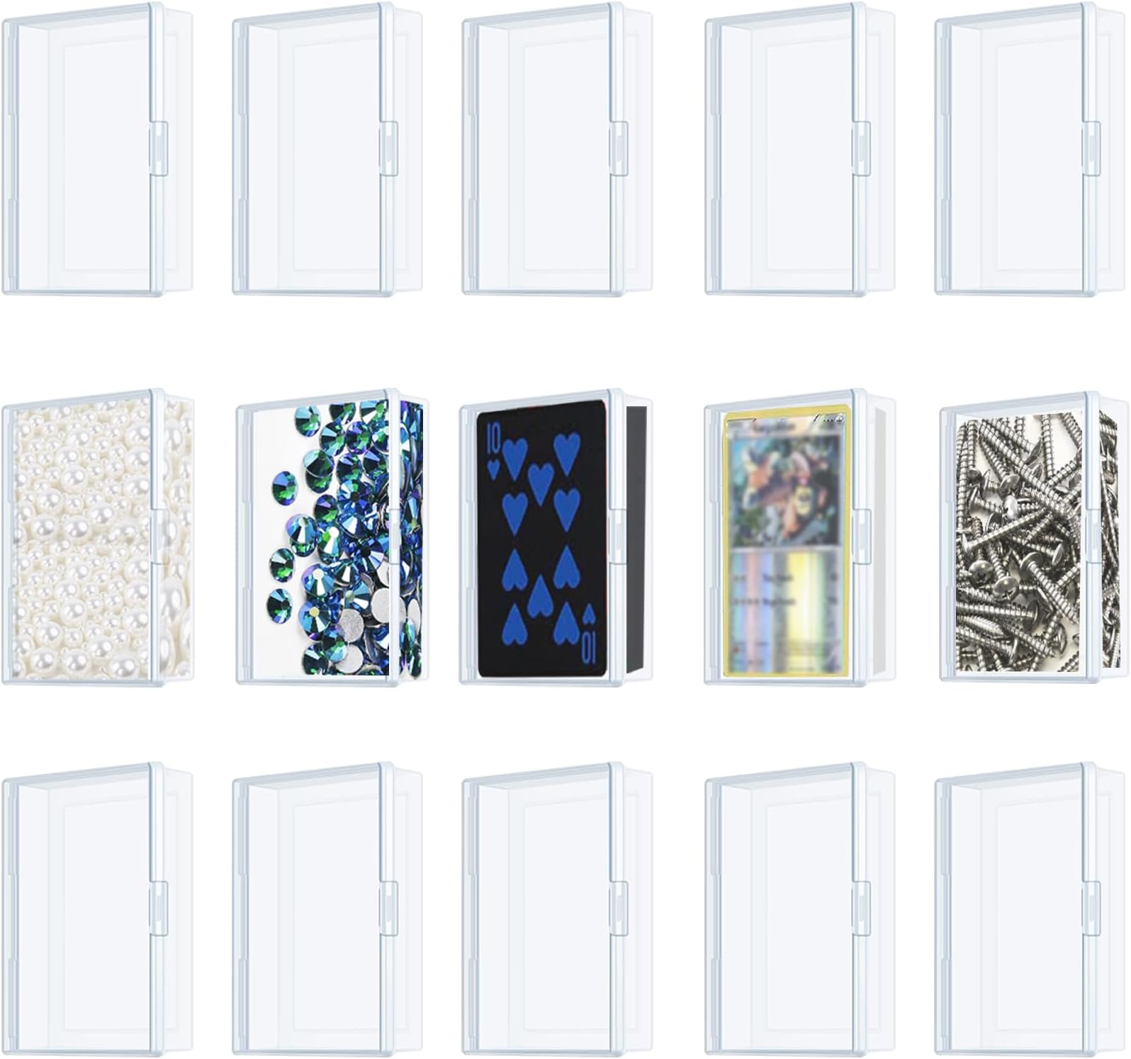 Amazon.com: DAGUANZHI 8pcs Clear Plastic Playing Card Boxes Blank ...