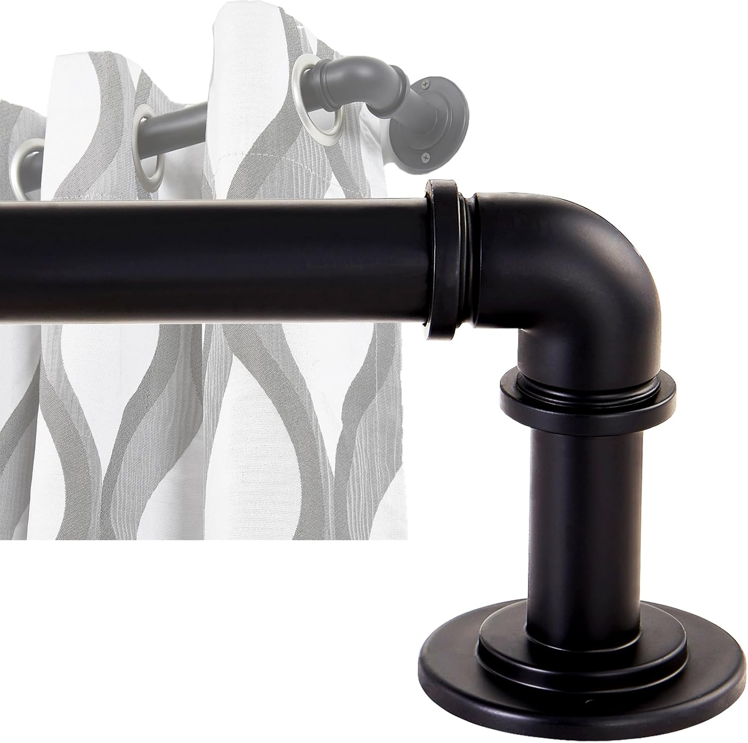 Amazon.com: Wayolte Industrial Curtain Rods for Windows: Pipe Curtain ...