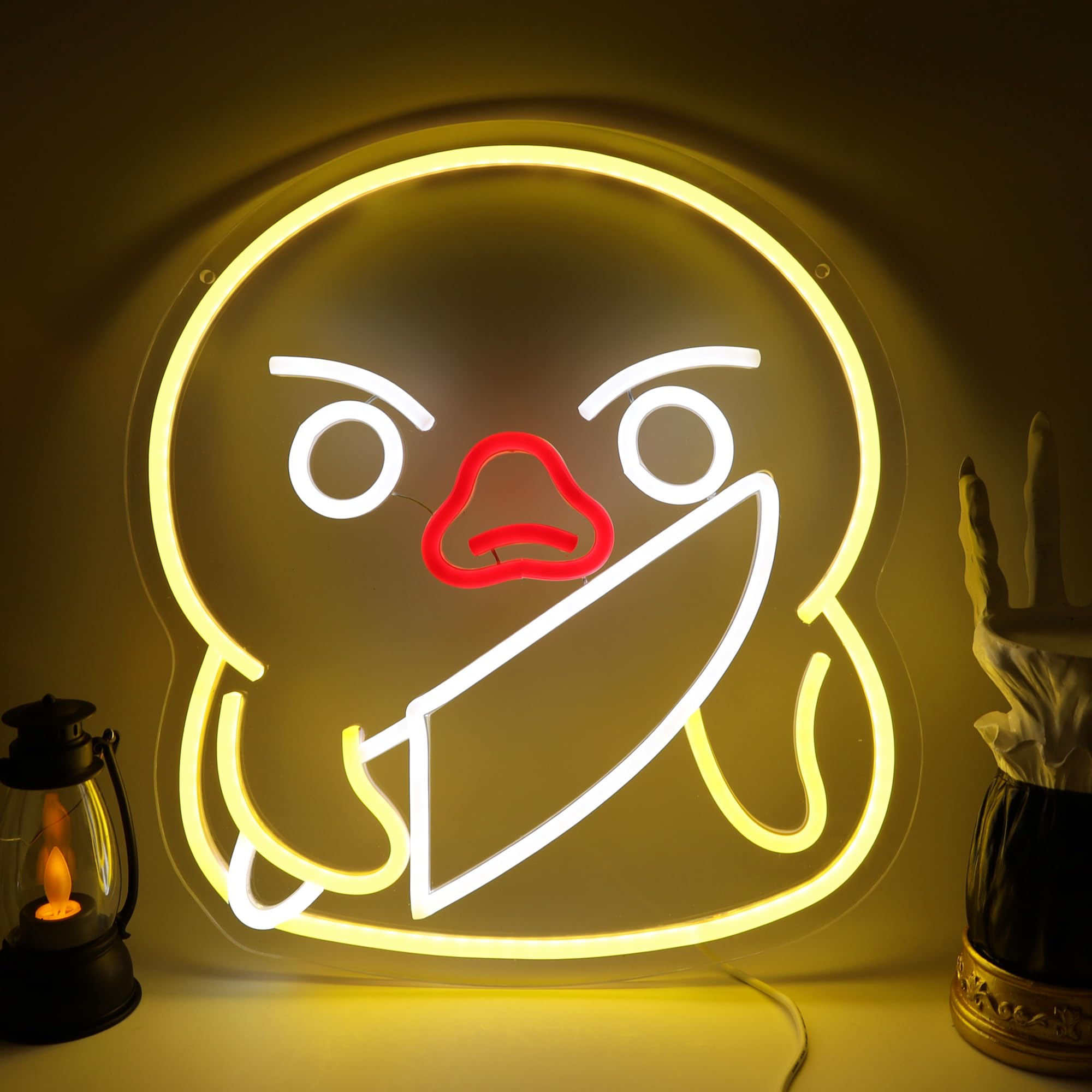 sikooruled Duck Neon Sign with Knife Neon Duck Signs Duck Lamp led Neon ...