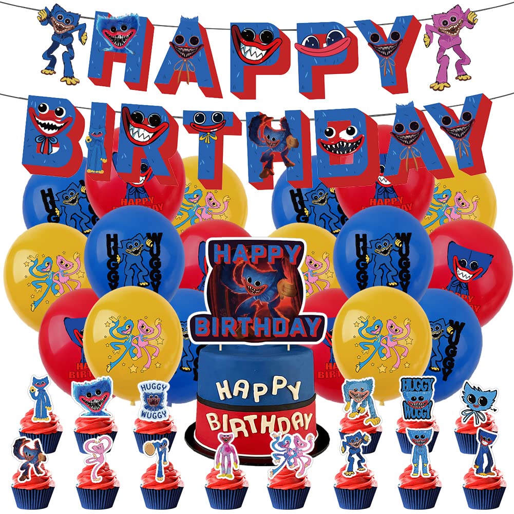 Buy Huggy Wuggy Balloons, Huggy Wuggy Themed Birthday Decorations Party ...