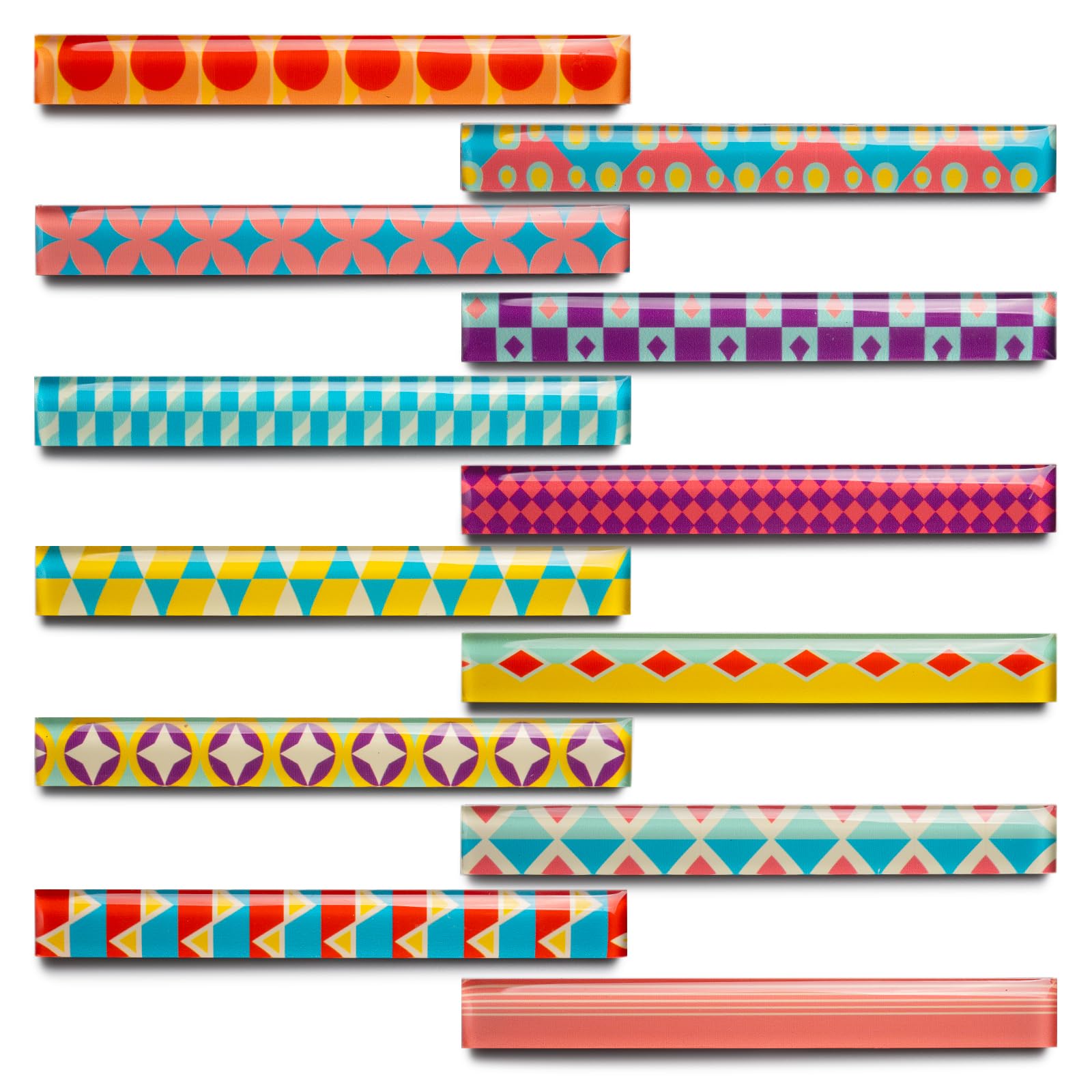 SUNURS Long Strip Mosaic Cute Fridge Magnets for Locker, Colorful ...