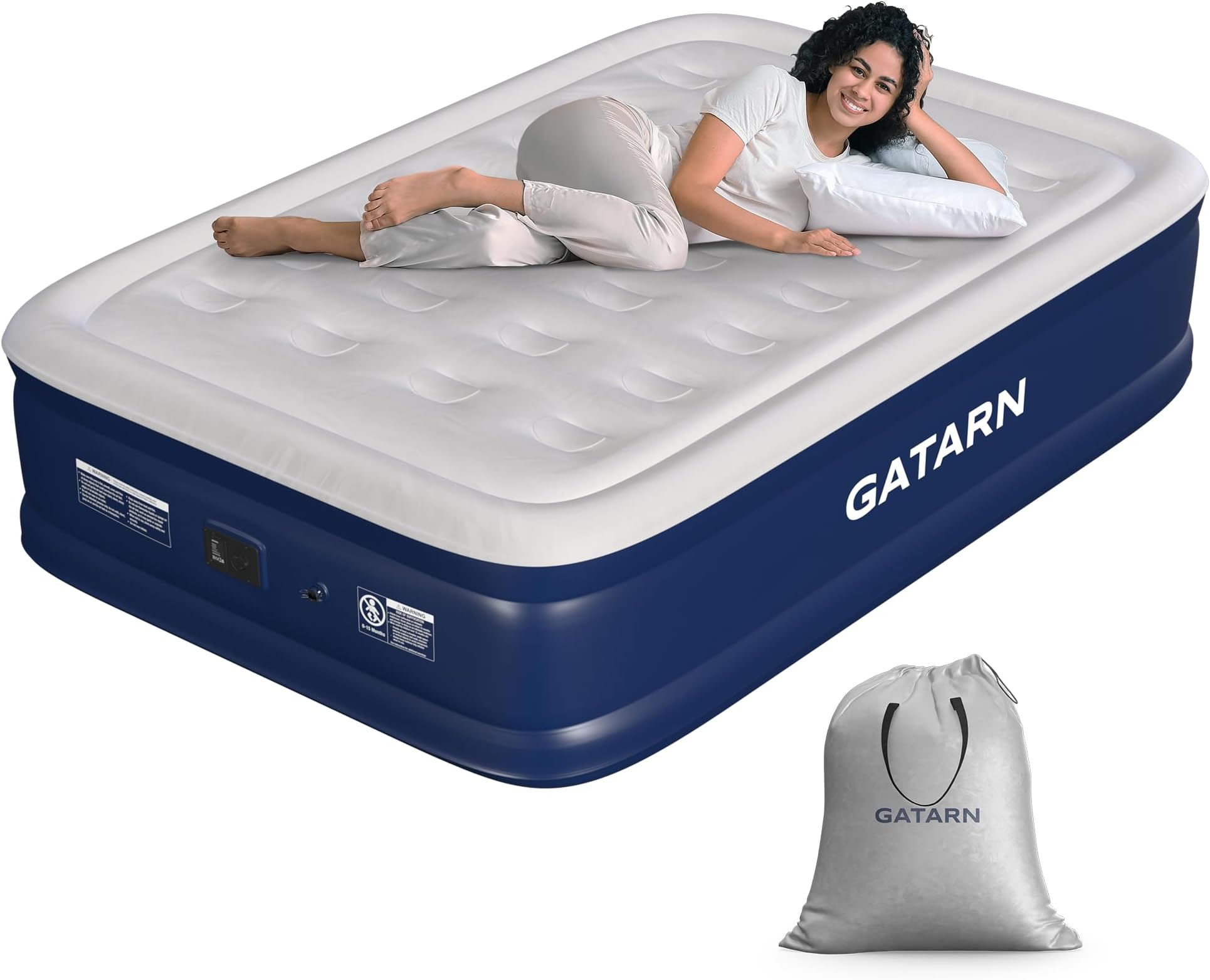 Gatarn Double Inflatable Mattress, Air Bed with a Built-in Electric ...
