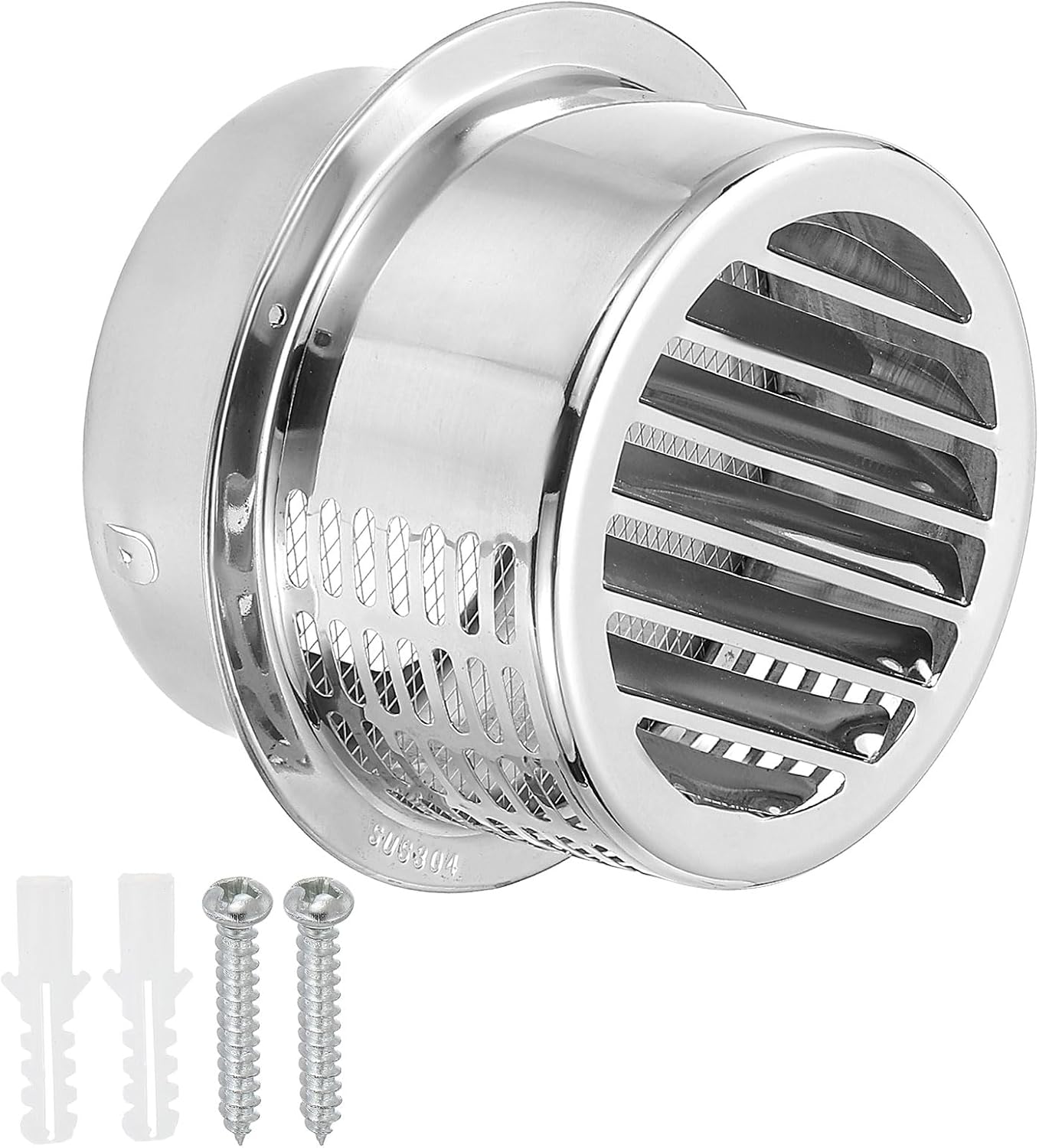 PATIKIL 6" 304 Stainless Steel Vent Cover, Exterior Wall Round Air Vent ...