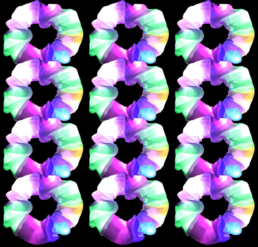 Amazon.com : 12PCS LED Hair Scrunchies Light Up White Scrunchies,Satin ...