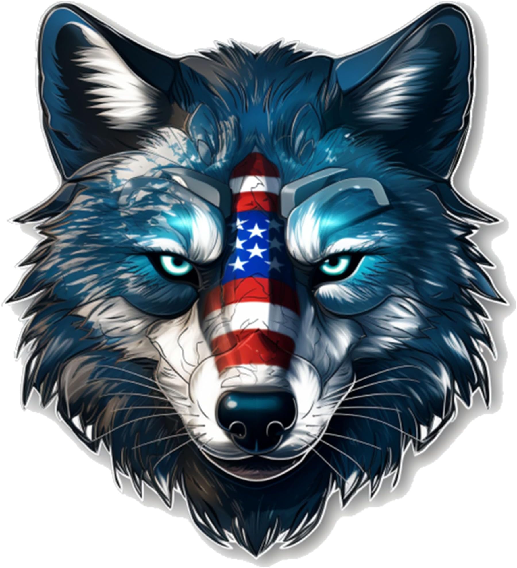 Amazon.com - 2 (Pieces) 3" and 5" Black and White Wolf Sticker ...