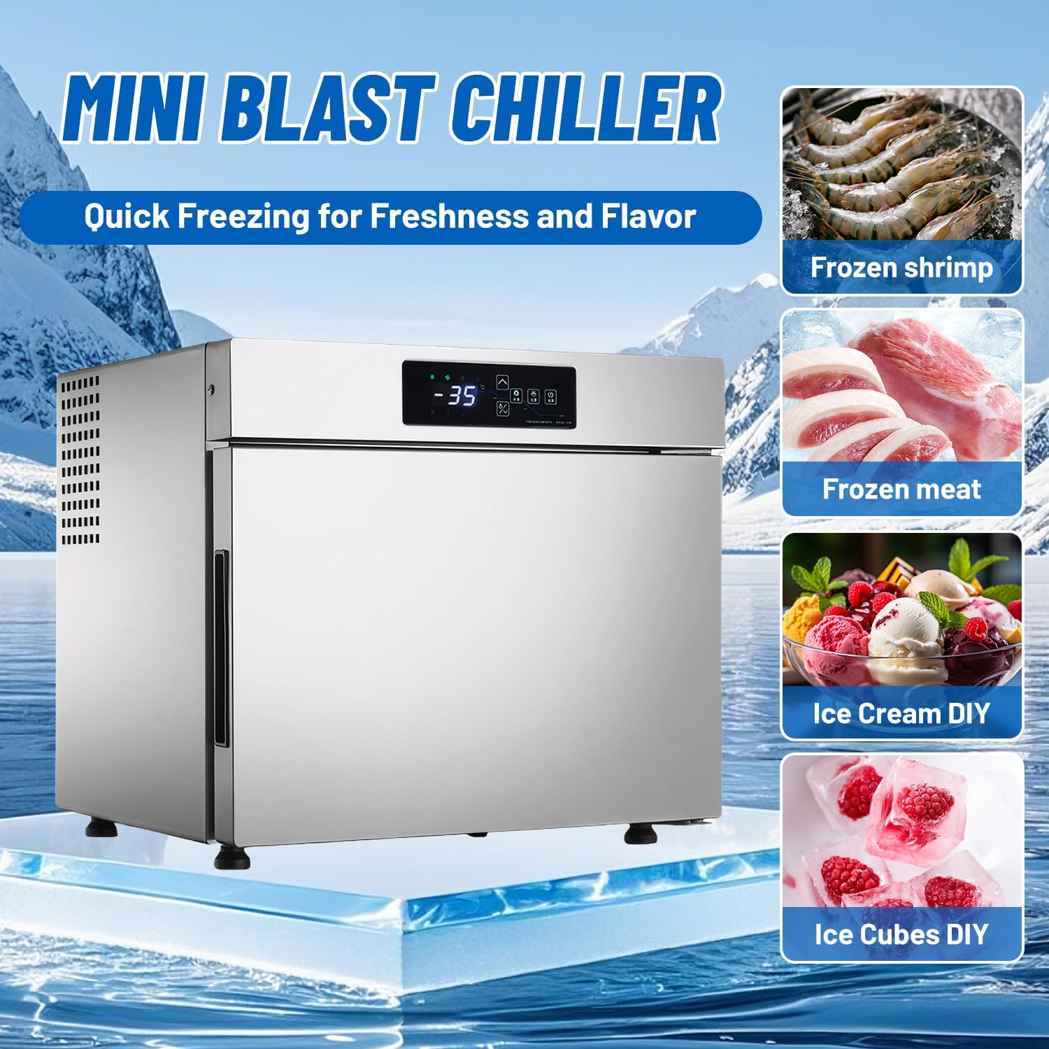 32L Commercial Flash Freezer 4 Trays Countertop Barbados | Ubuy