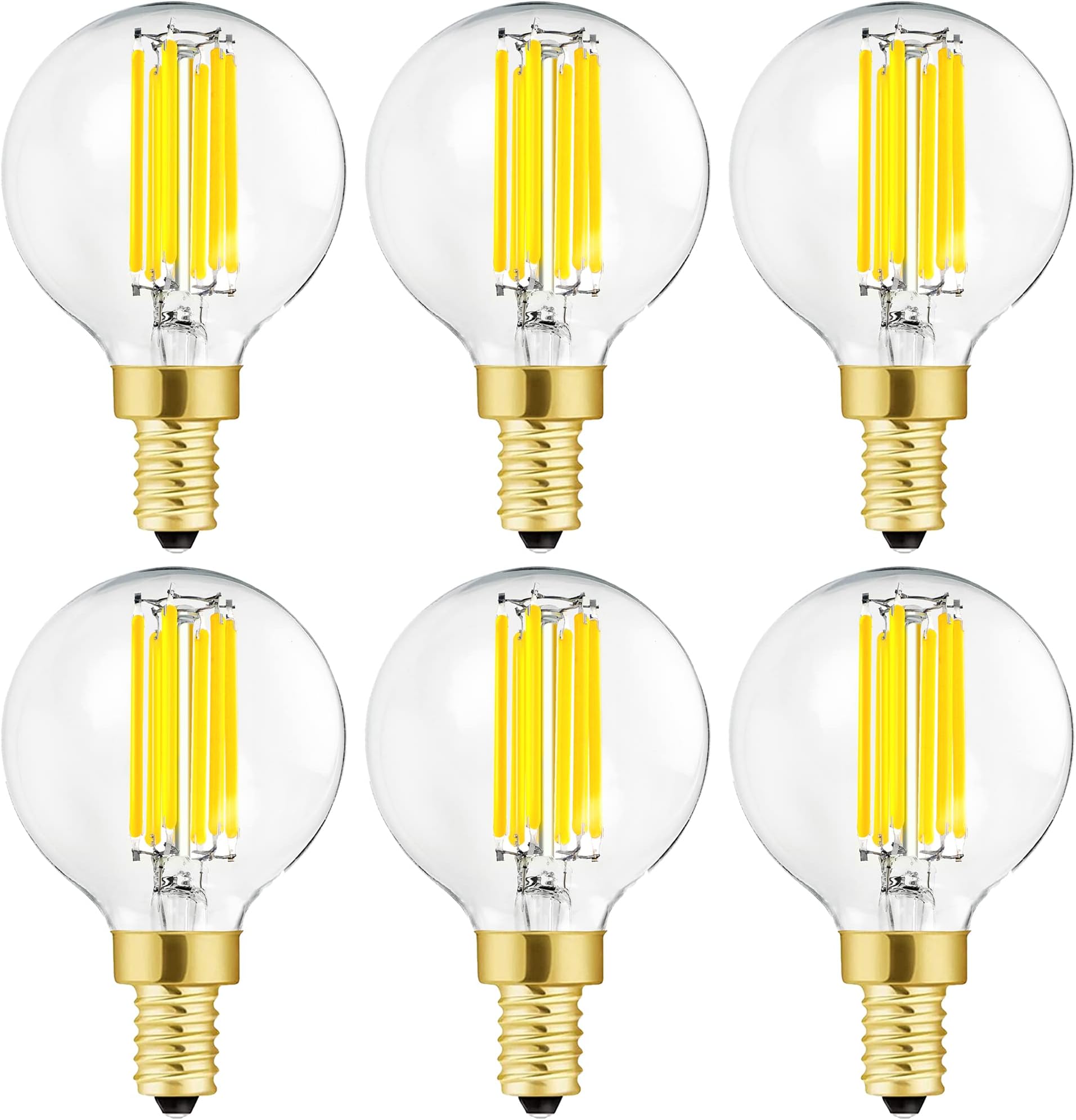 Dimmable G16.5 LED Light Bulb,E12 Candelabra 60 Watt LED Edison Bulbs ...