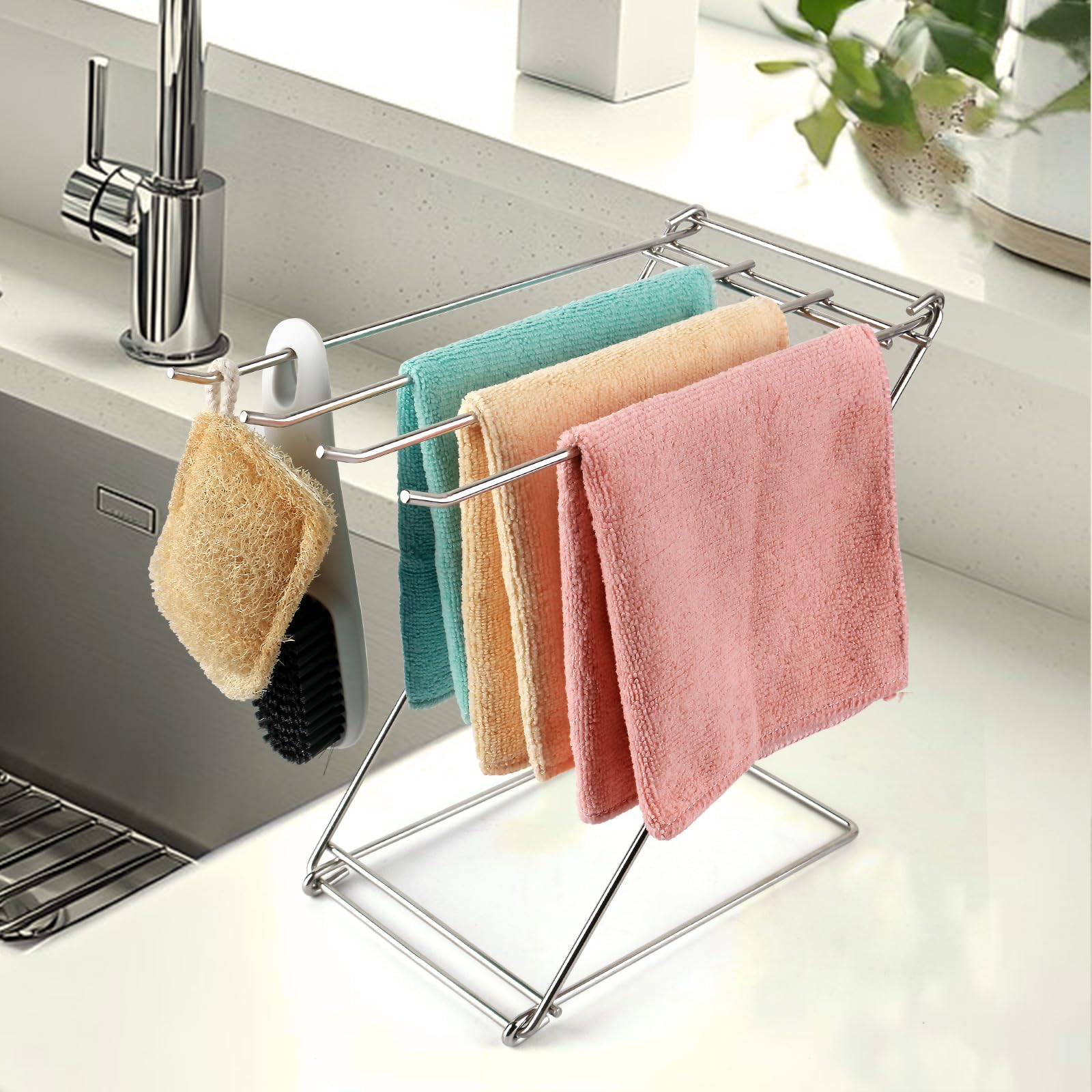 Amazon.com - Honeydak 2 Pack Dish Towel Holder Kitchen Sink Towel ...