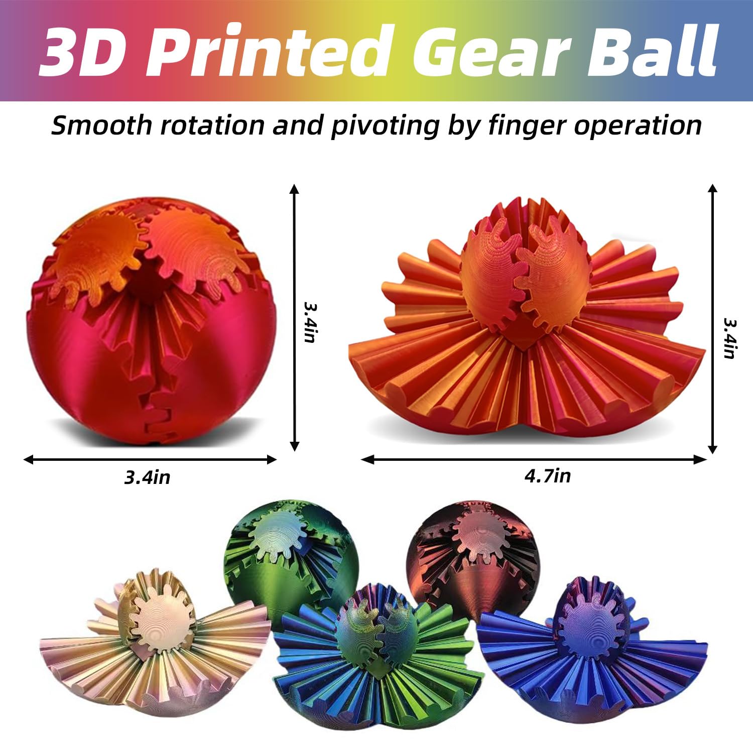 Snapklik.com : Gear Ball -Gear Ball Fidget Toy,3D Printed Toy, Activity ...