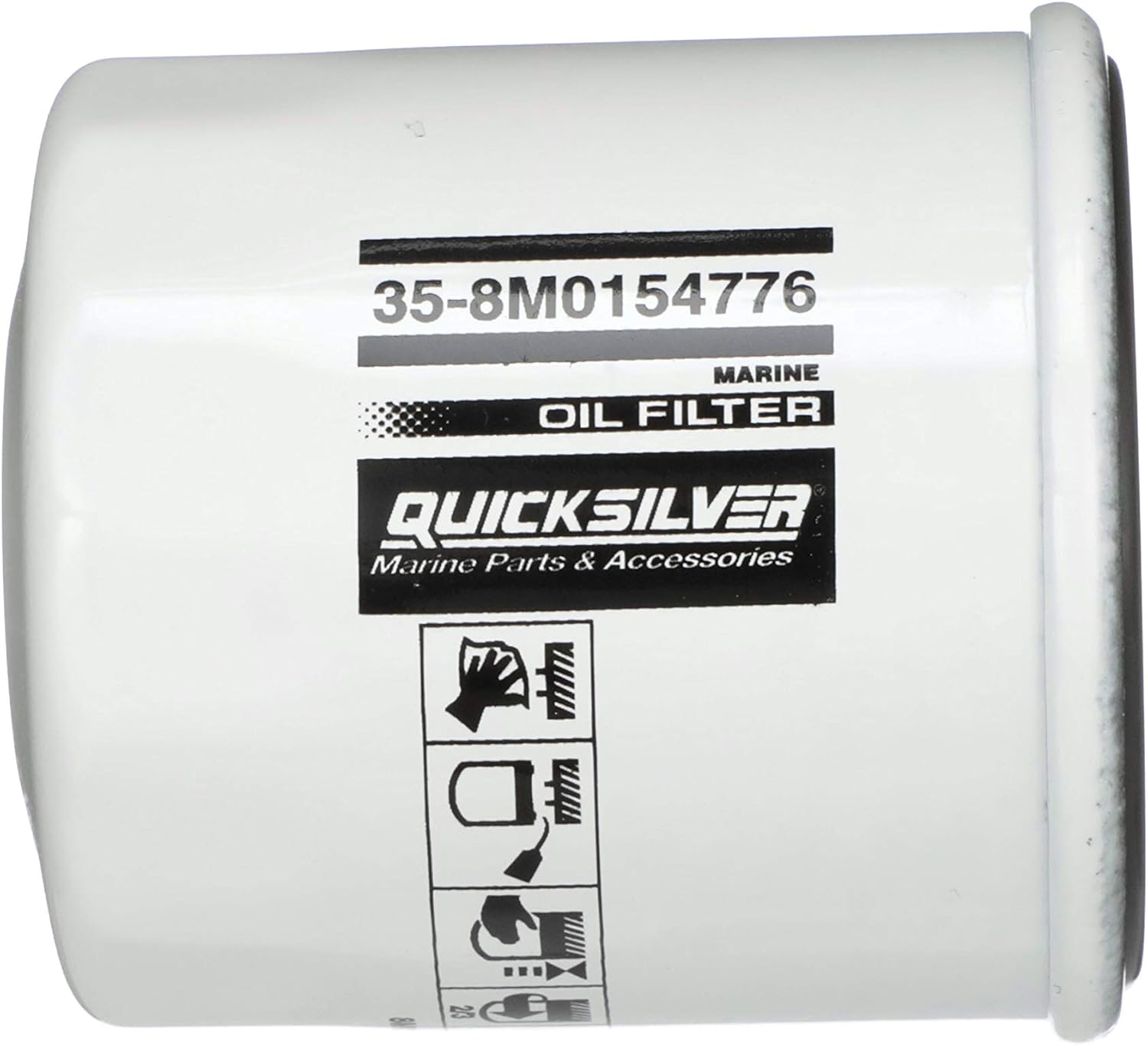 Quicksilver 8M0154776 Oil Filter for Select 2000-2018 Yamaha, Honda ...
