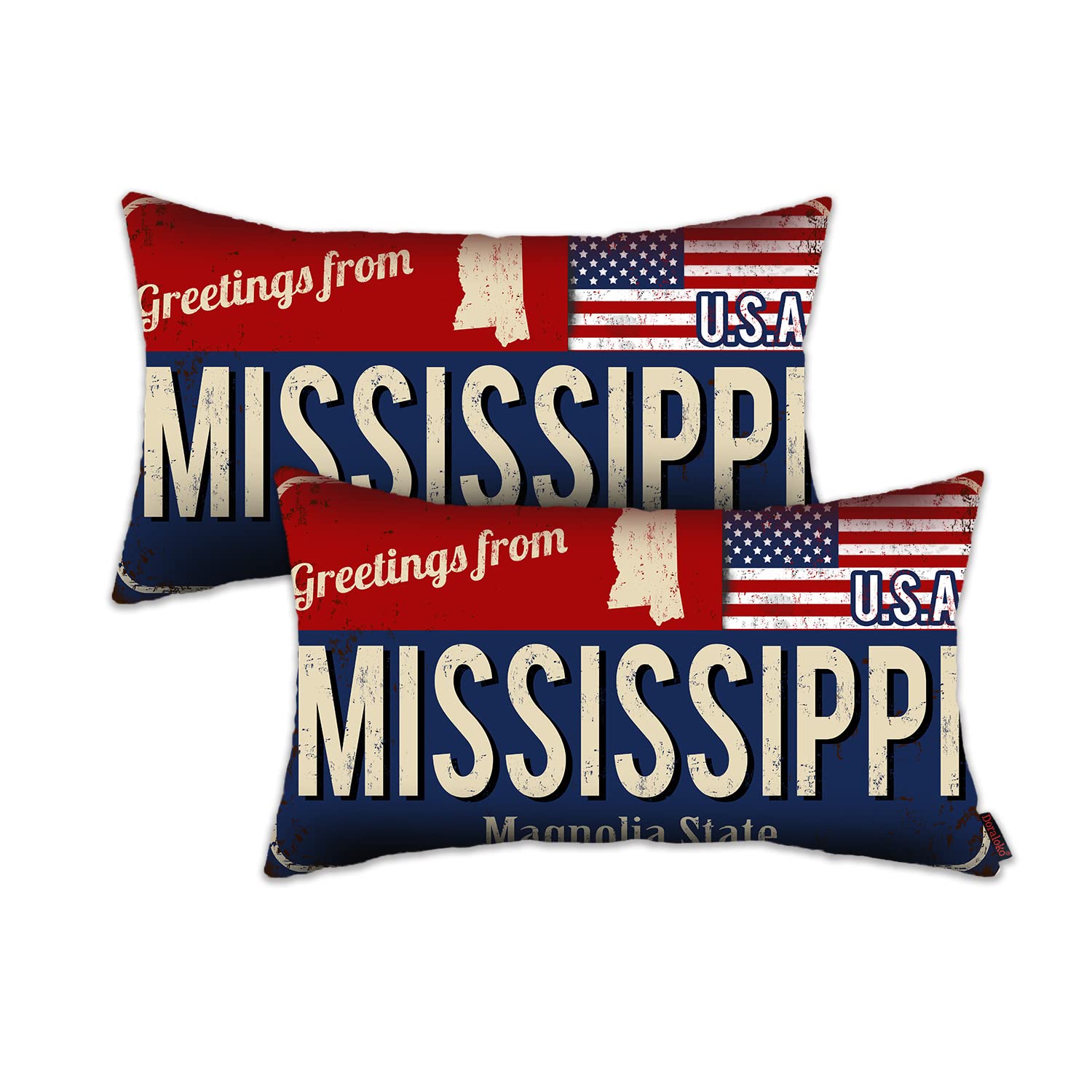 Amazon.com: Mississippi Throw Pillow Cover 12x20 Set of 2, Mississippi ...