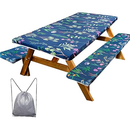 Amazon.com: Picnic Table Cover with Bench Covers 3 Pcs Waterproof ...
