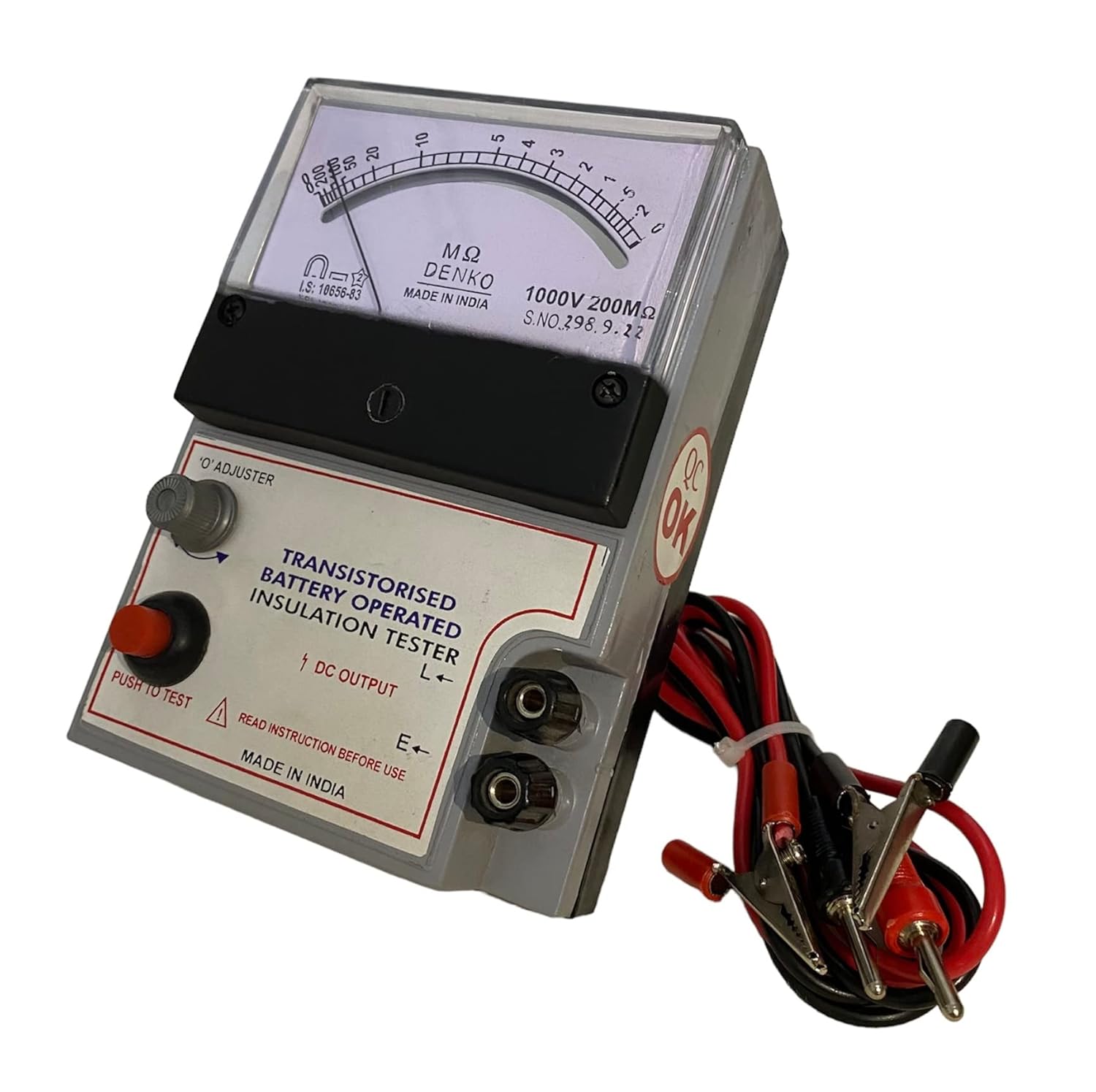 DENKO Insulation Tester/Megger/Insulation Resistance Tester 1000V / 200 ...