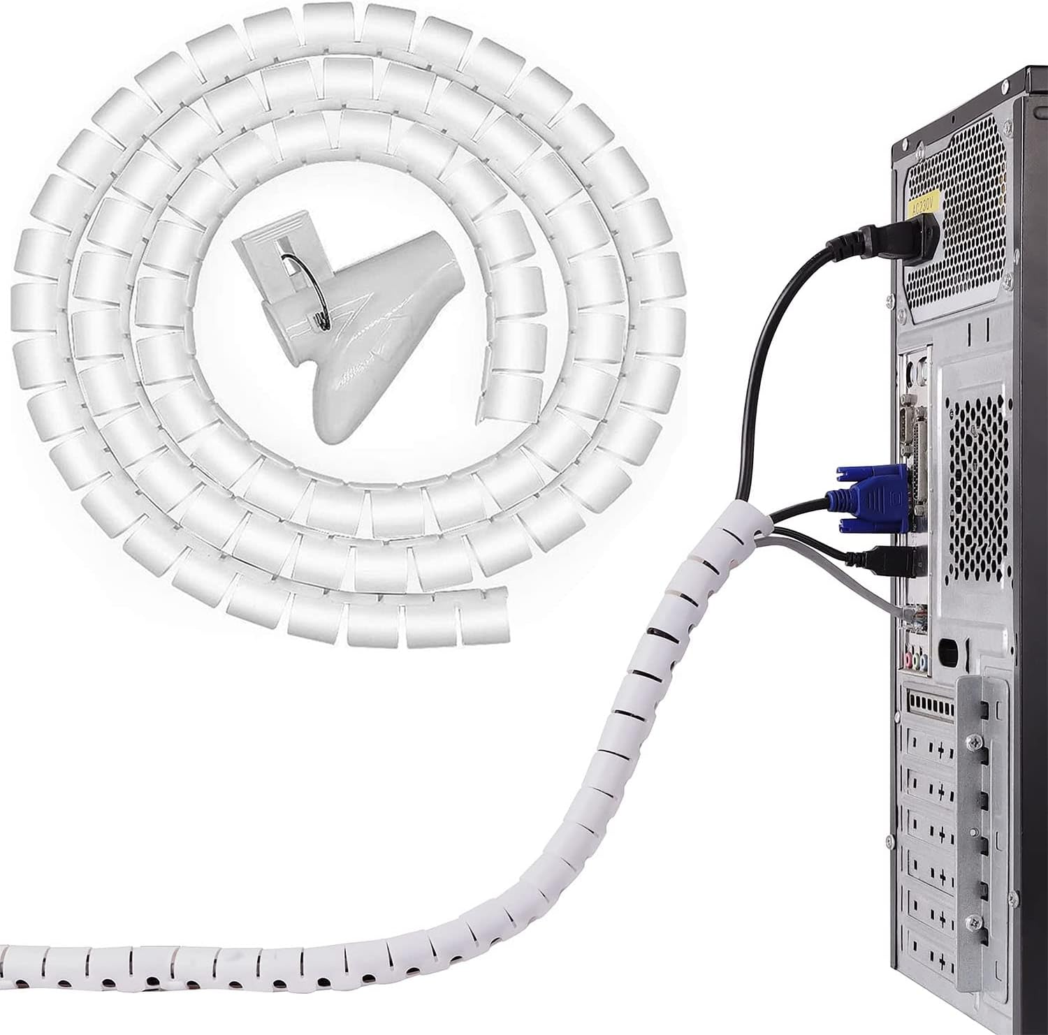 D-Line Cable Tidy Spiral Wrap, Cable Management Solution to Organise ...