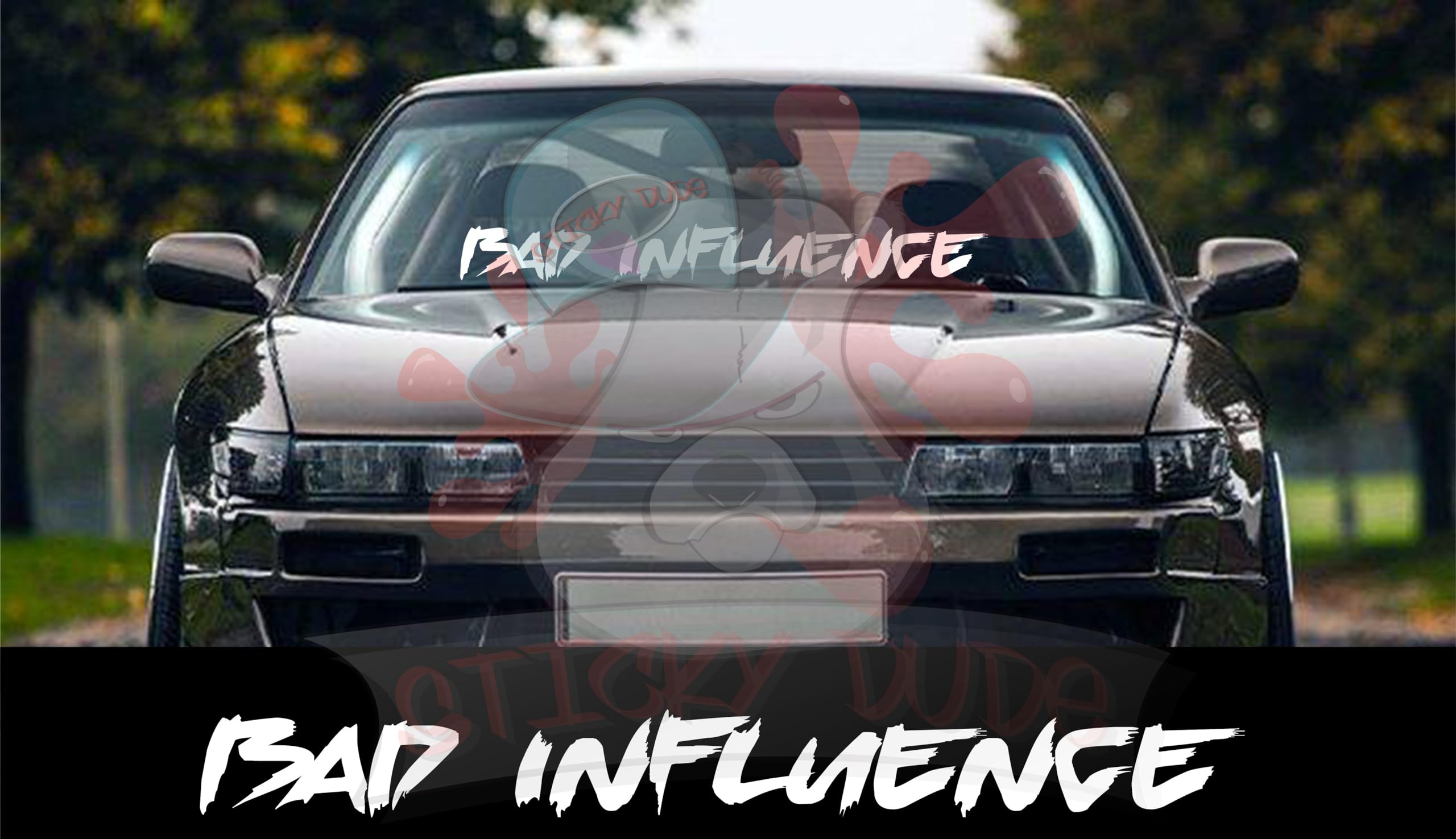 Amazon.com - Bad Influence Windshield Decal Car Sticker Banner JDM ...