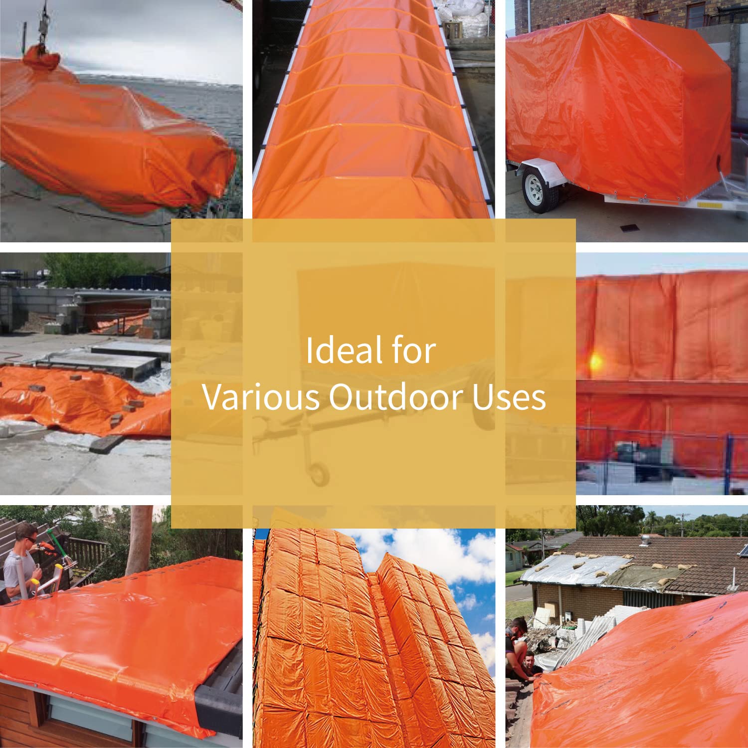 Snapklik.com : Orange Tarp 8x10 Feet Tarps High Visibility Outdoor Poly ...