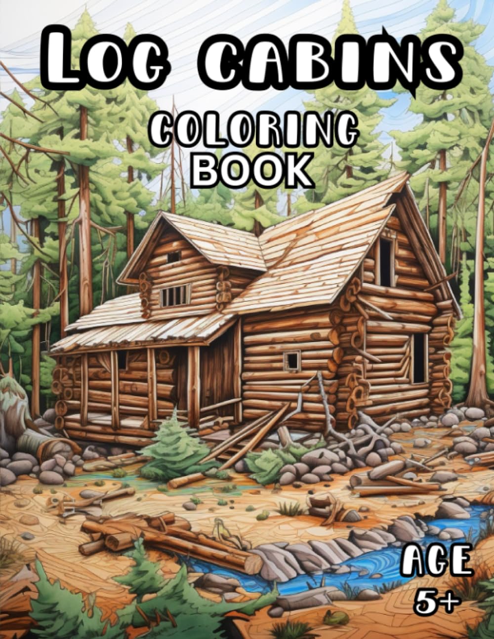 Amazon.com: Log Cabin Coloring Book: Hidden Cabins in Woodlands ...