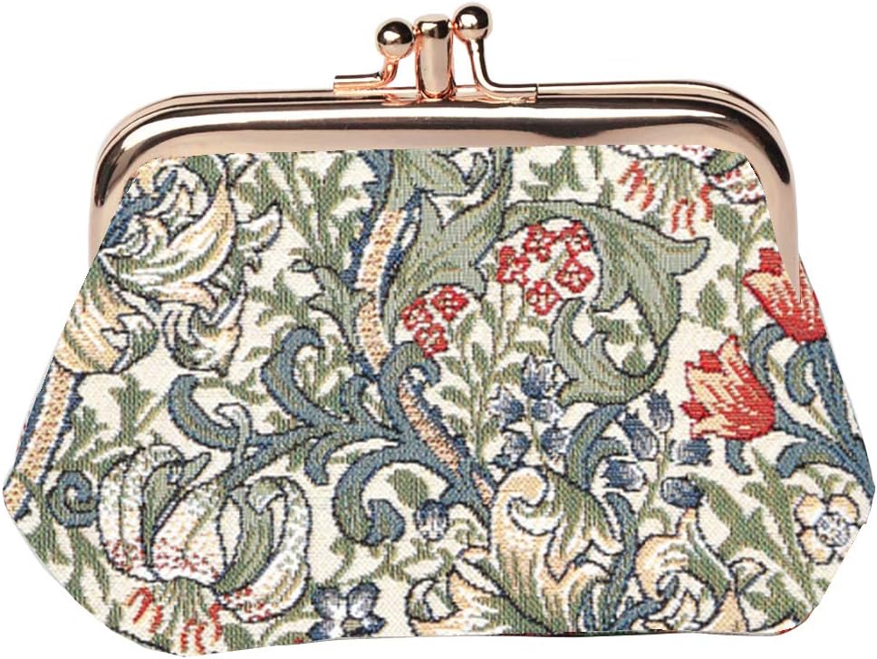 Amazon.com: Signare Tapestry Double Pocket Change Pouch Kiss lock Coin ...