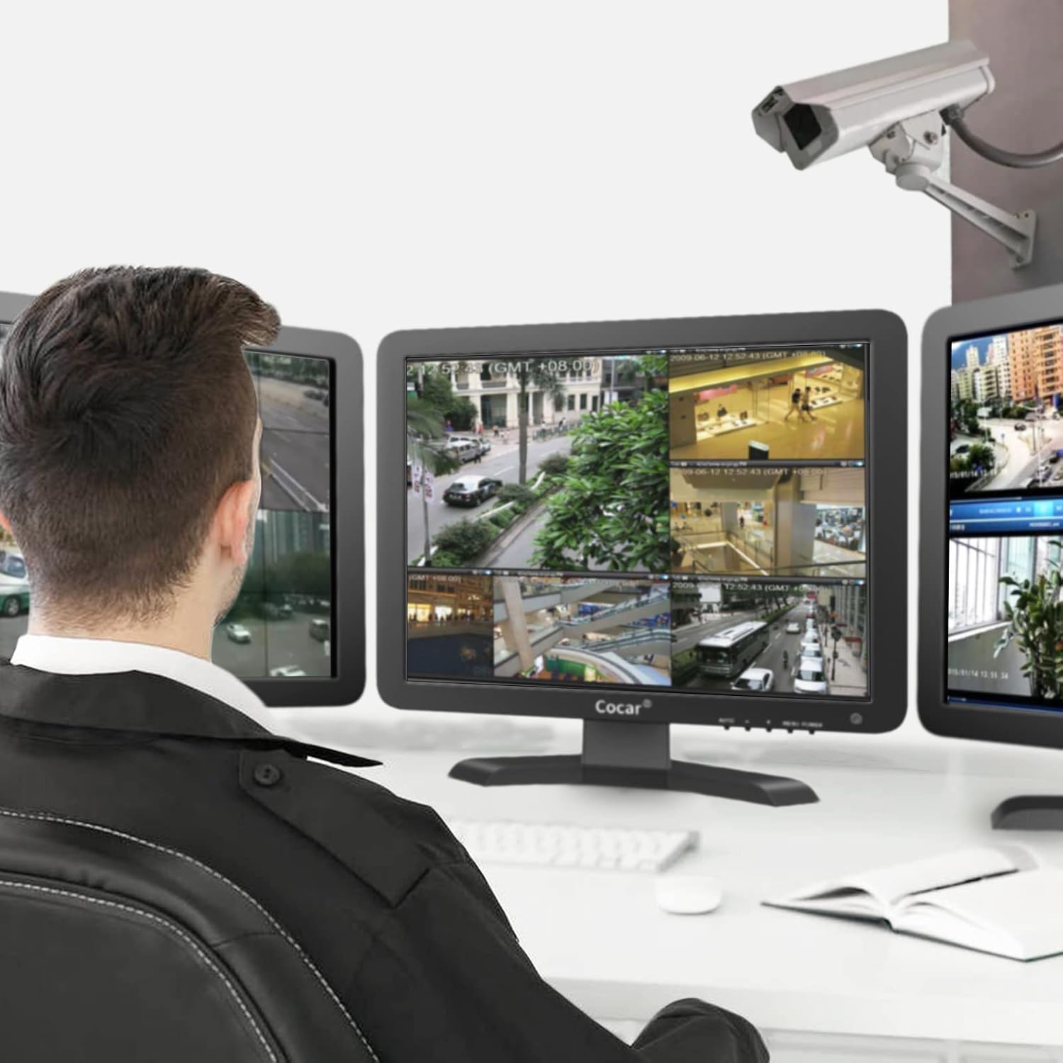 Monitor CCTV de 17 pulgadas con puertos de entrada y salida de audio ...