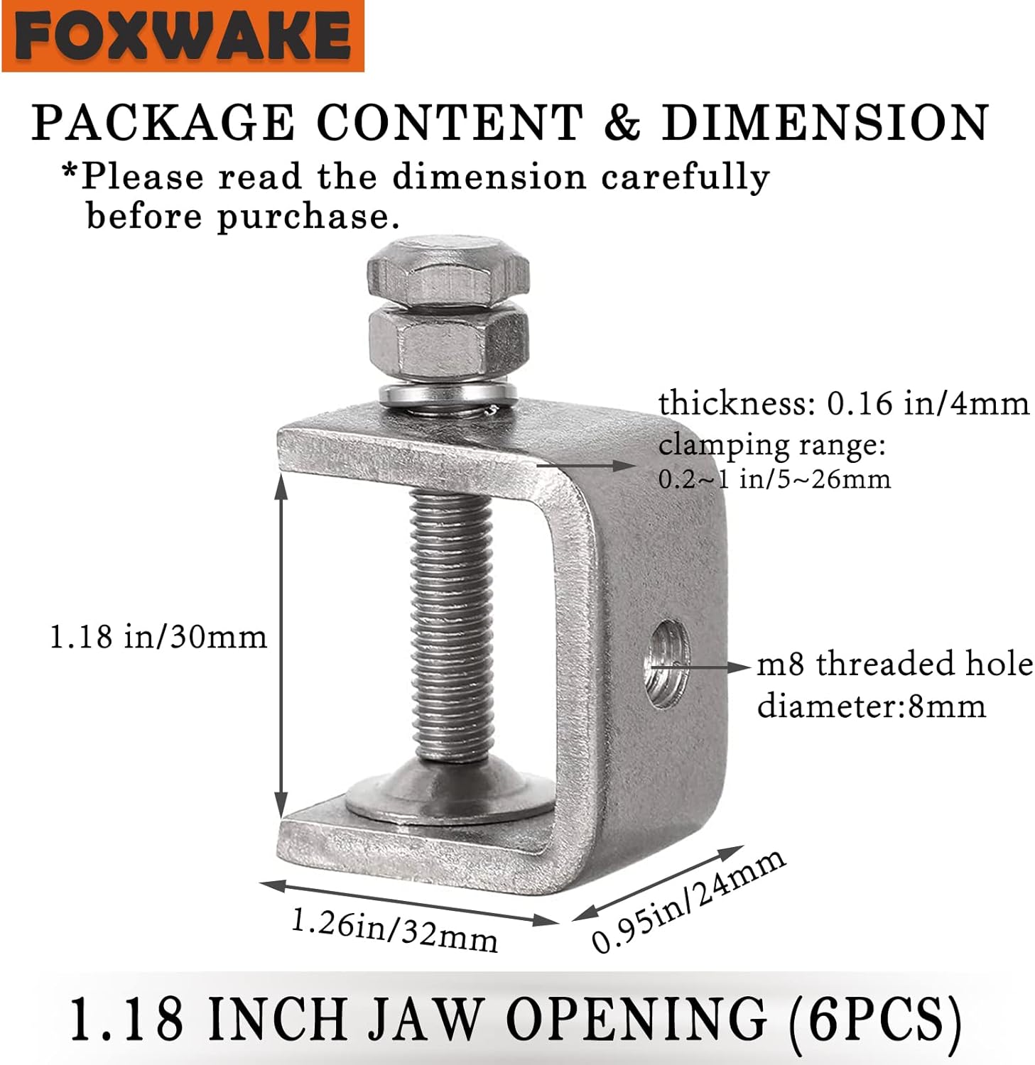 Stainless Steel C Clamps Mini 1 Inch for Mounting, Nepal | Ubuy