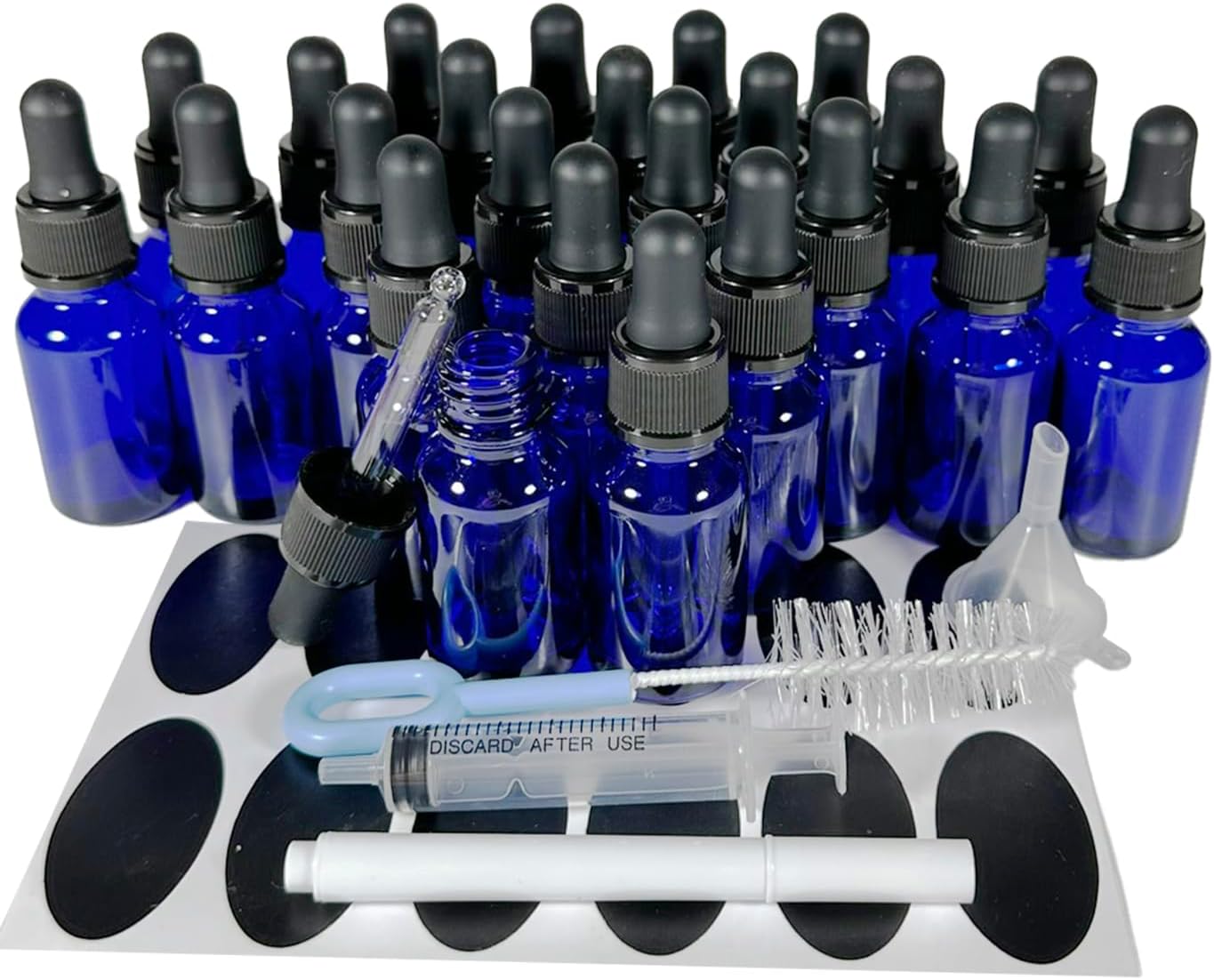 Amazon.com: PIPIBA 24Pack 1/2oz (15ml) Round Drip Tip Glass Eye ...
