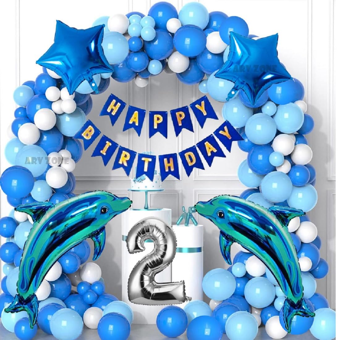 ARV ZONE Dolphin / Fish / Shark Theme 2nd Birthday Party Decorations ...