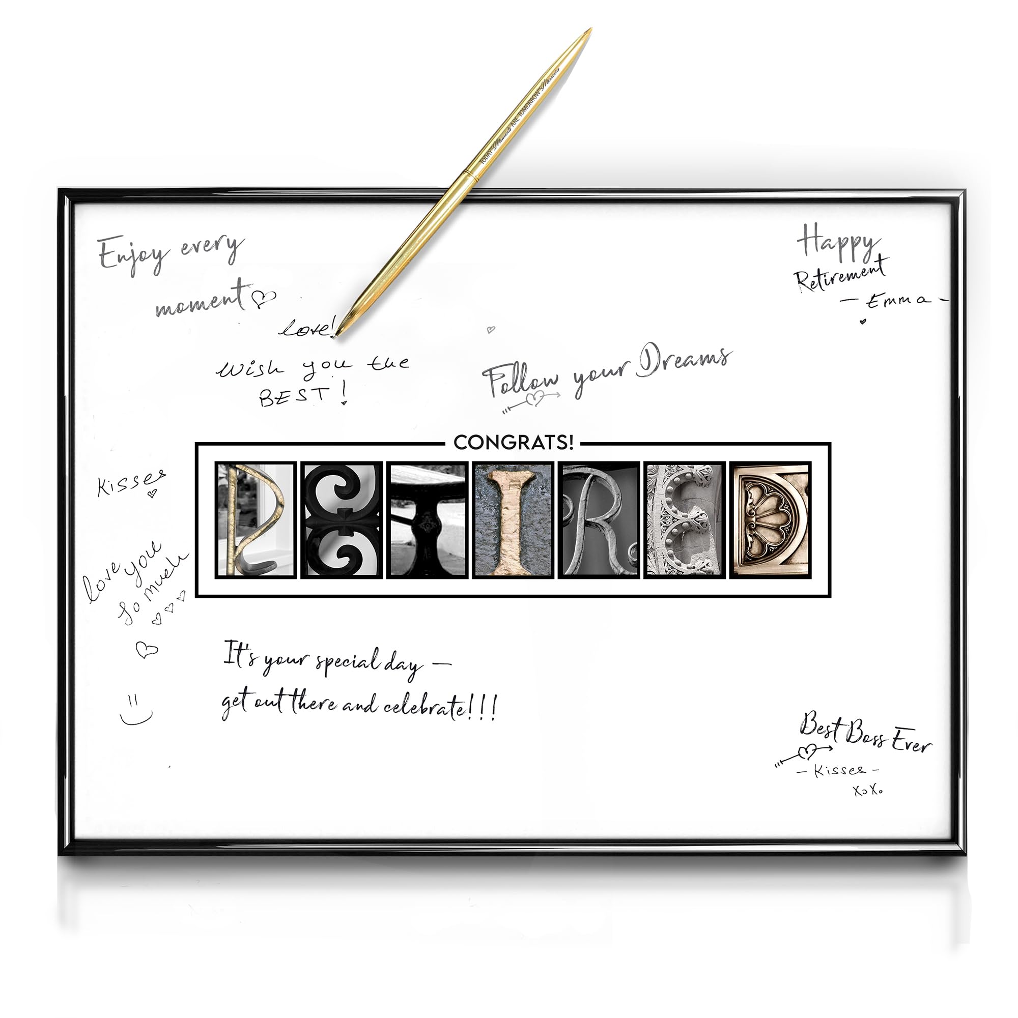 Snapklik.com : Framed Retirement Decorations Guest Book For Men 12"x16 ...