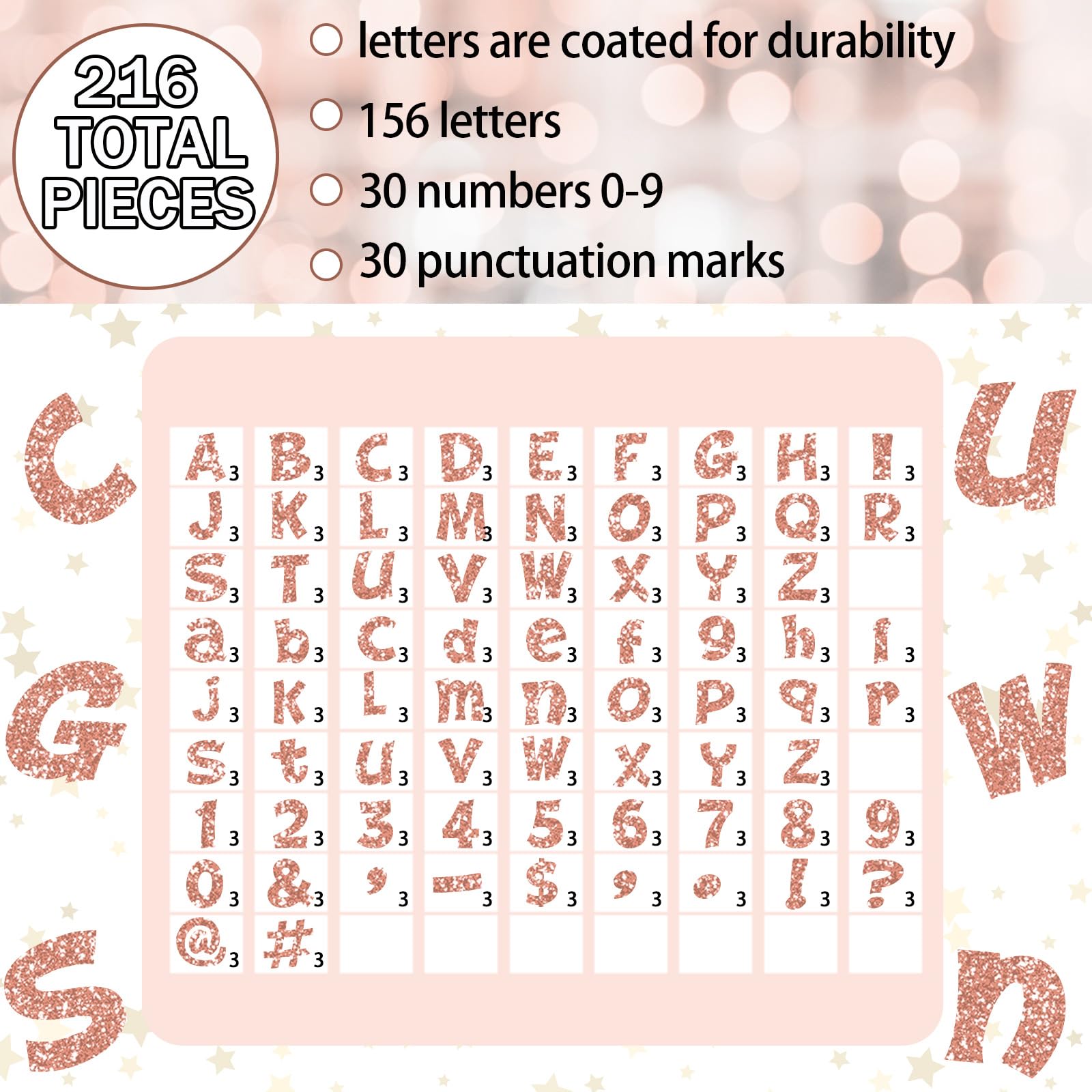 Snapklik.com : Colarr 216 Pcs Glitter Bulletin Board Letters For ...