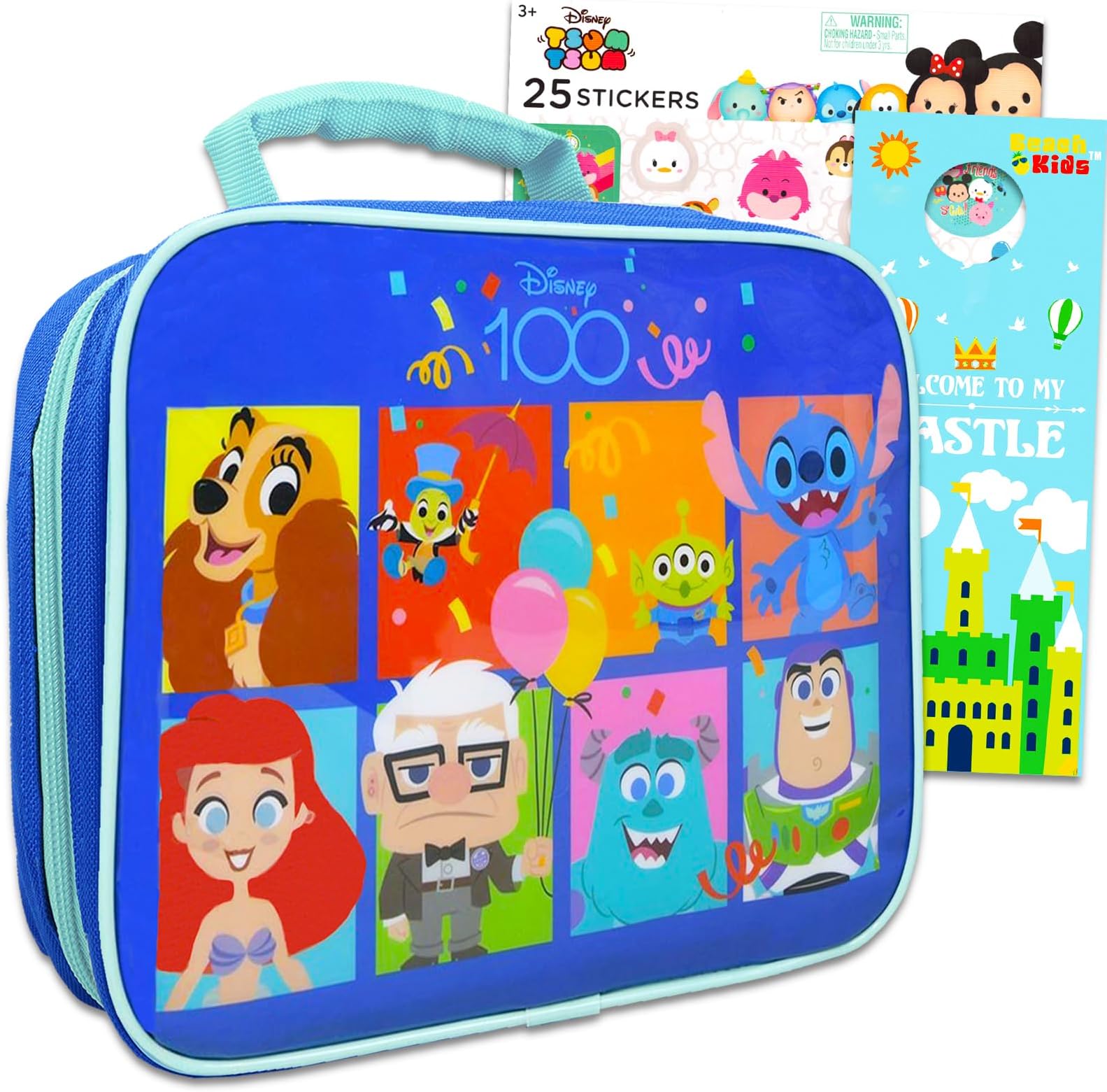 Amazon.com: Disney 100 Lunch Box for Kids Set - Bundle with Disney Lunch Bag Featuring Ariel ...