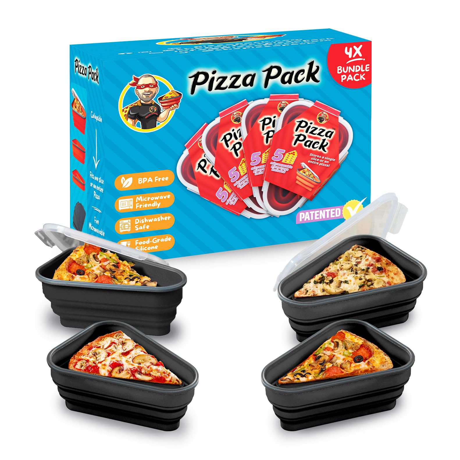 Amazon.com: PIZZA PACK The Perfect Reusable Pizza Storage Container ...