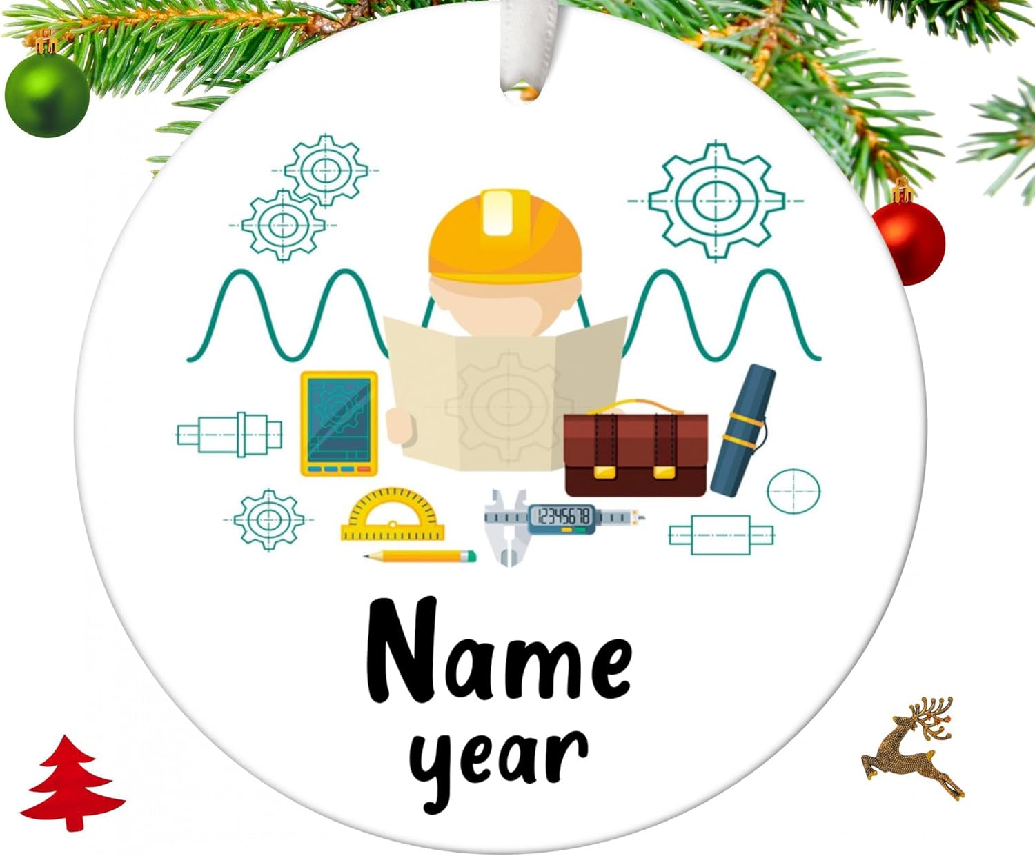 Amazon.com: Personalized Mechanical Engineer Christmas Ornament ...
